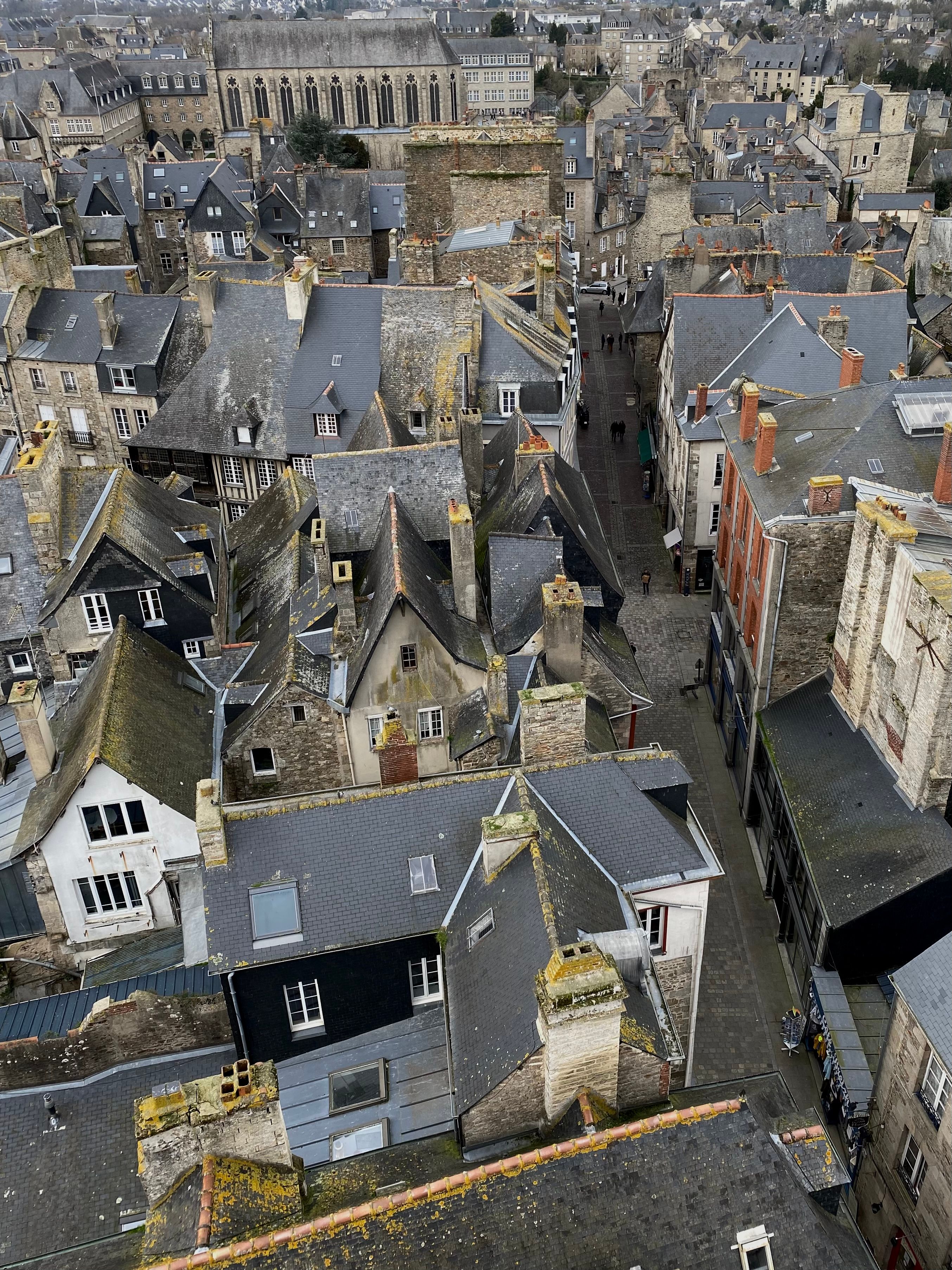 Aerial View of Old Houses and Rooftops · Free Stock Photo