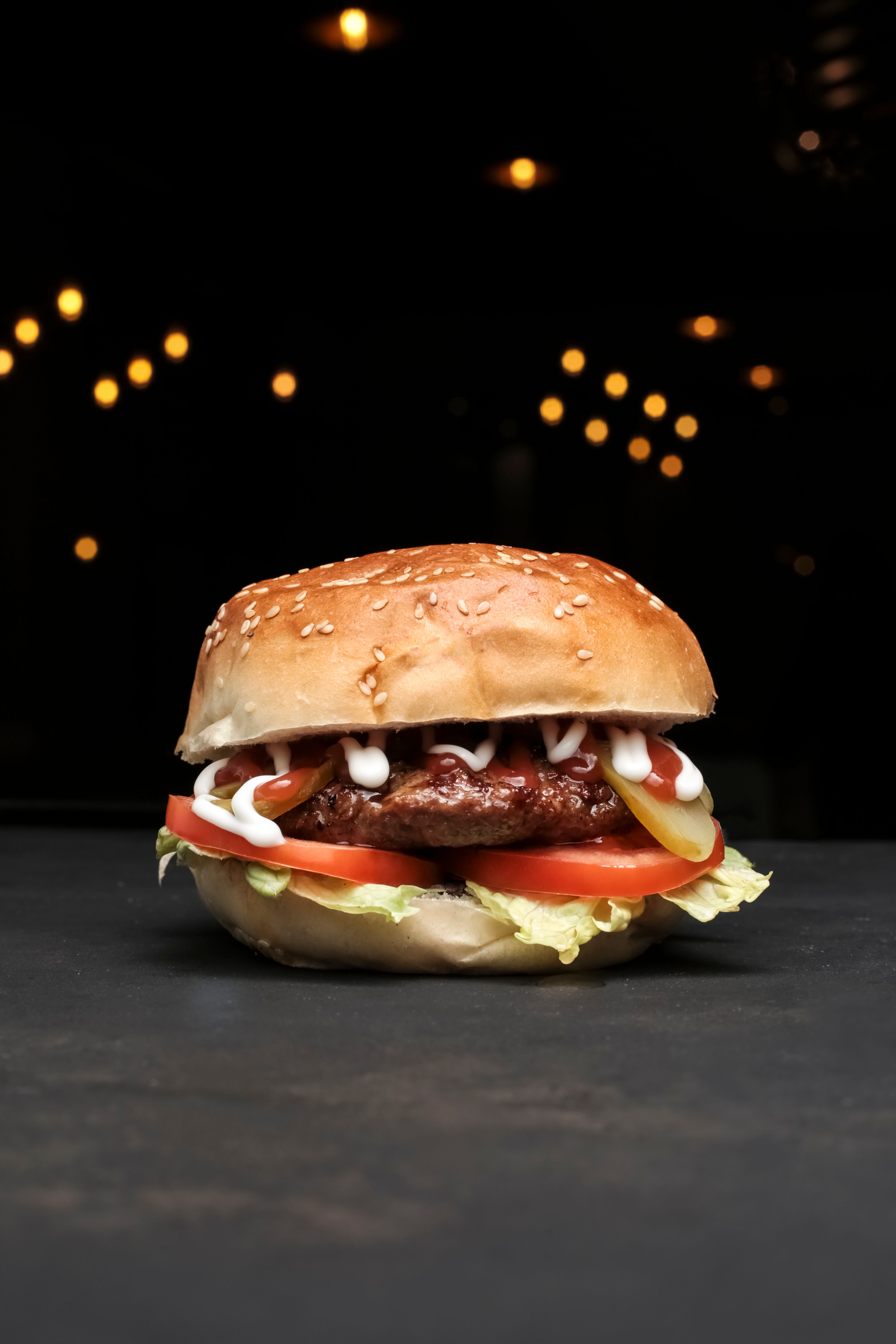 Close-up of a Hamburger · Free Stock Photo