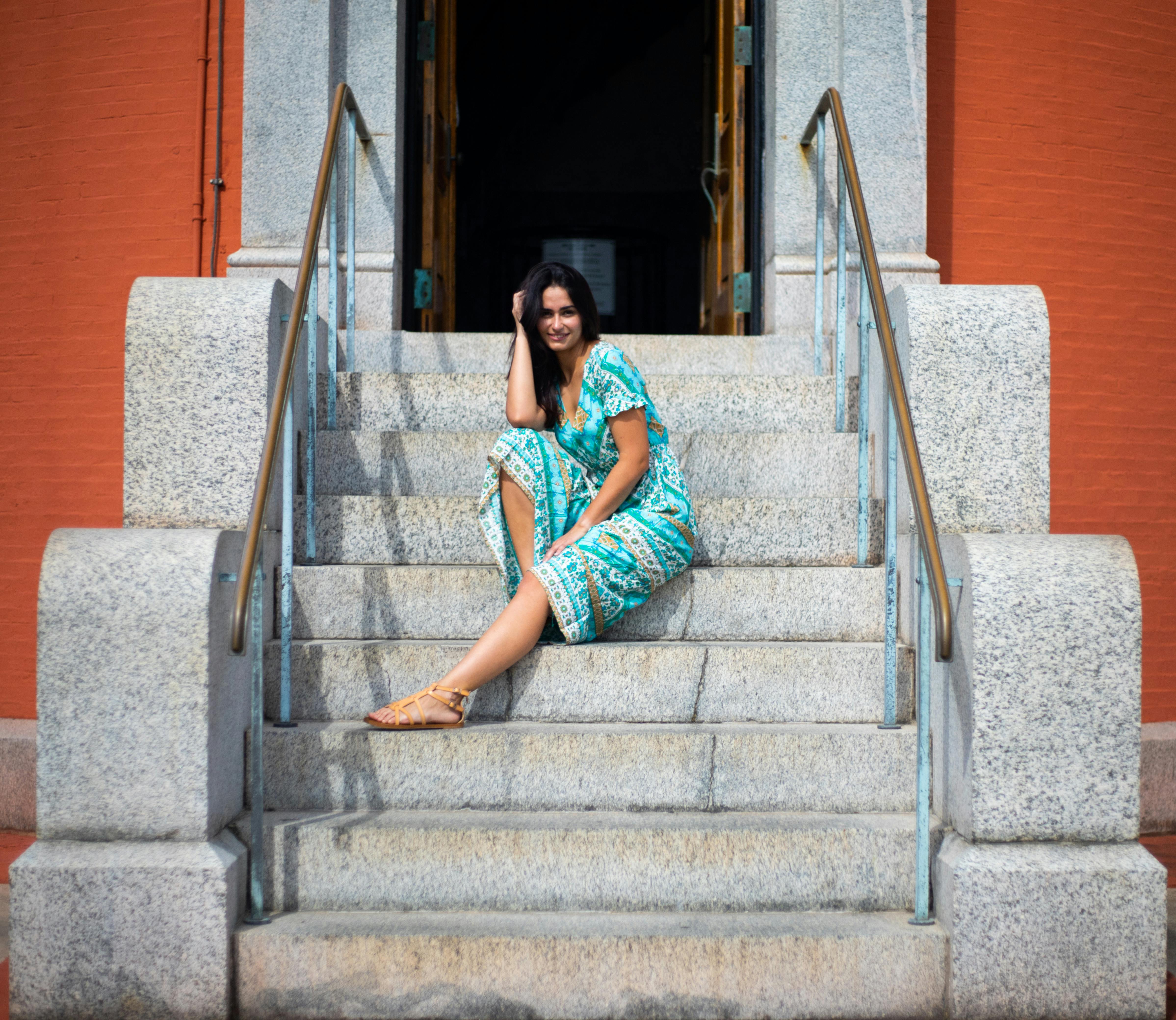 Woman Sitting on Steps · Free Stock Photo