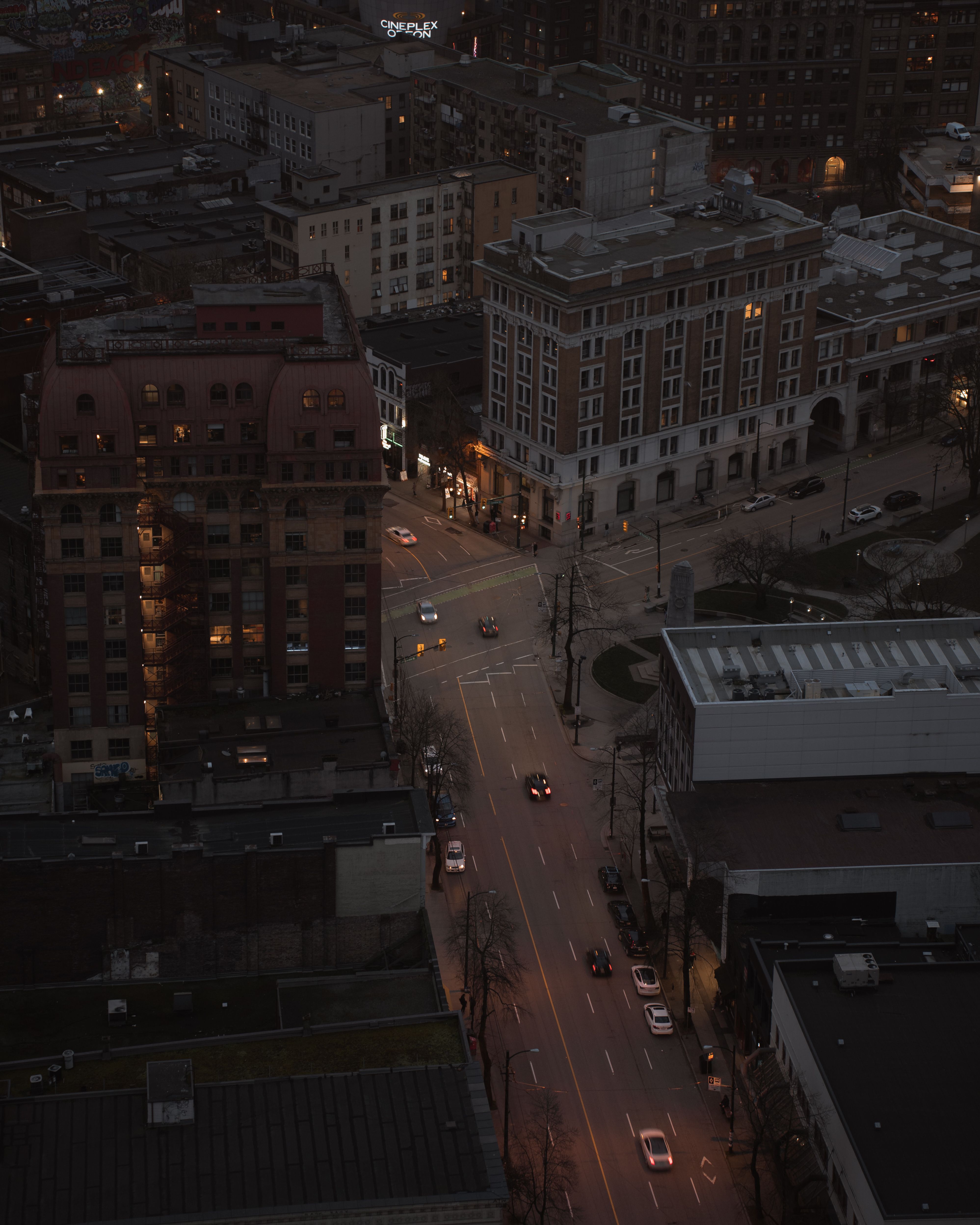 Drone Shot of a City at Night · Free Stock Photo
