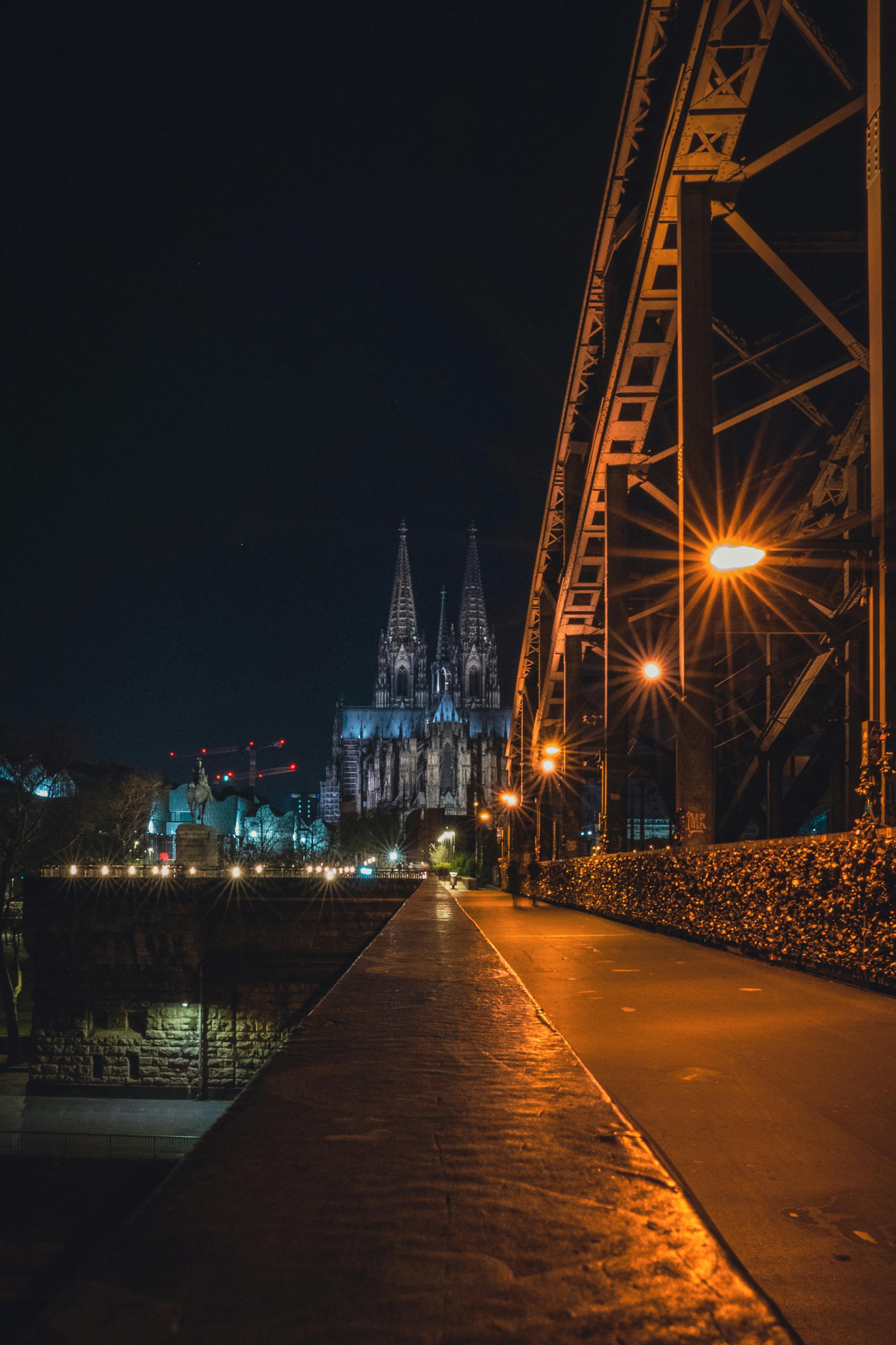 Architectural Photo of Bridge during Nighttime · Free Stock Photo