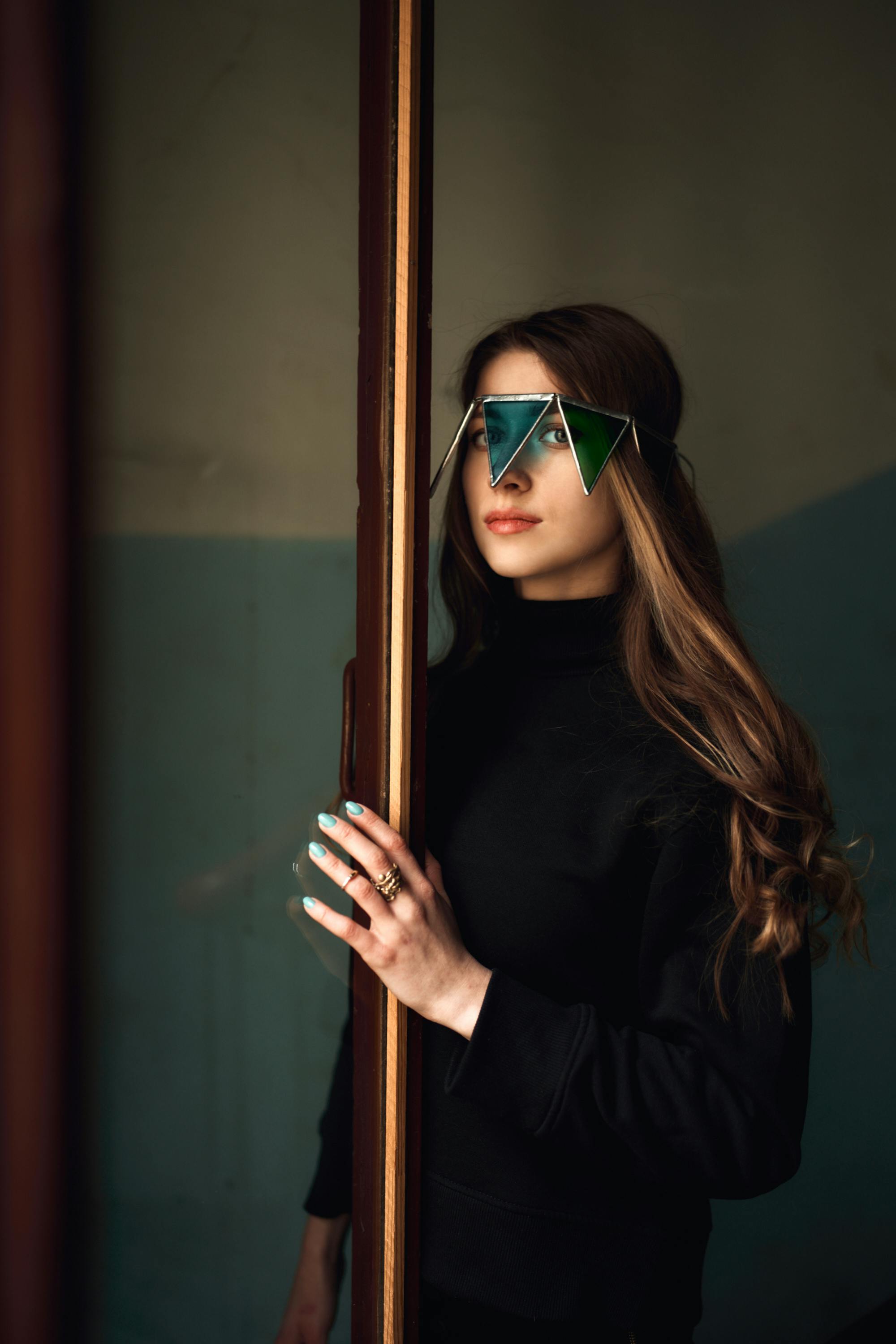 Woman Wearing Pieces of Stained Glass on a String on Her Head · Free ...