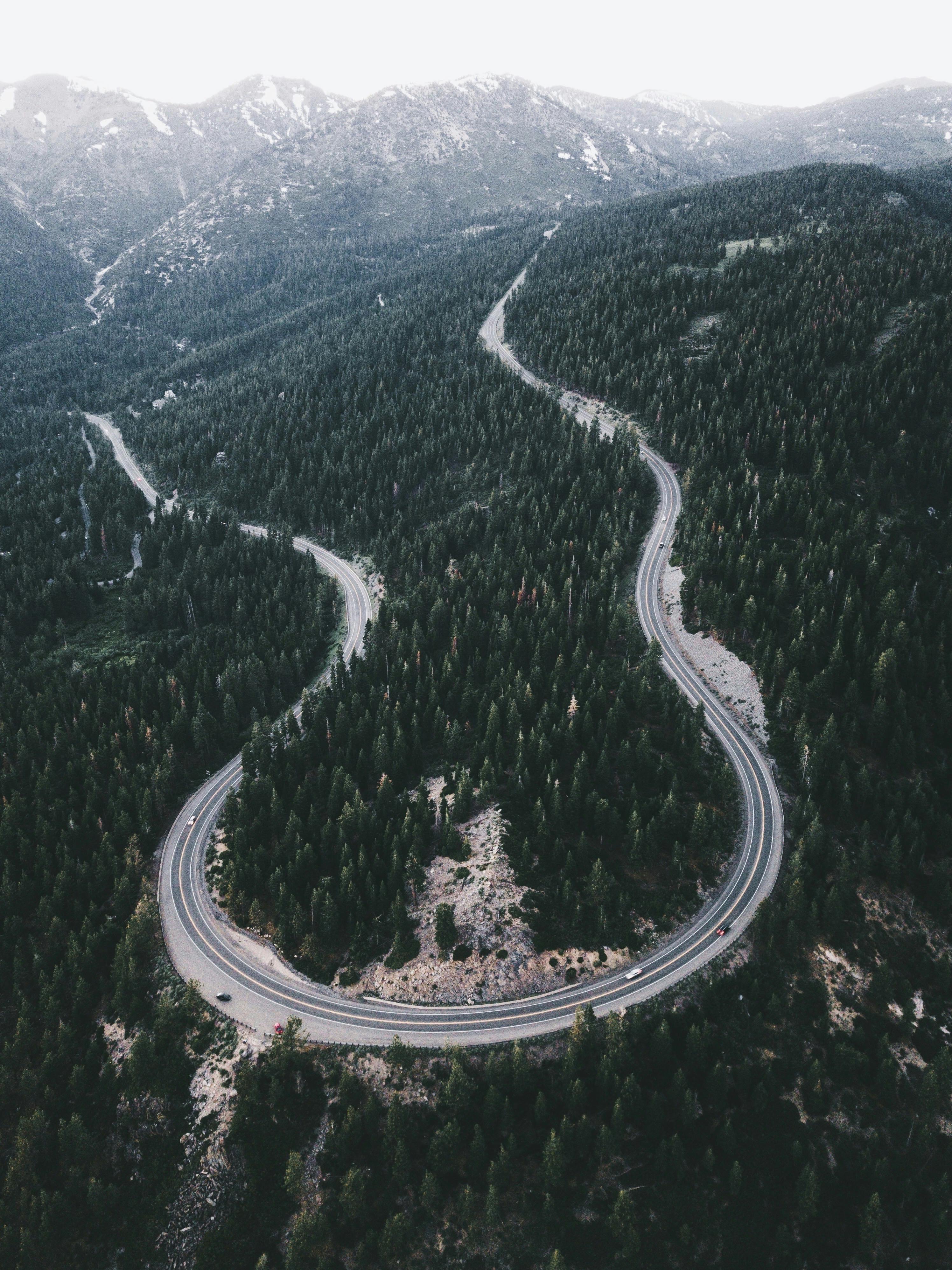 Aerial View of Mountain Road · Free Stock Photo