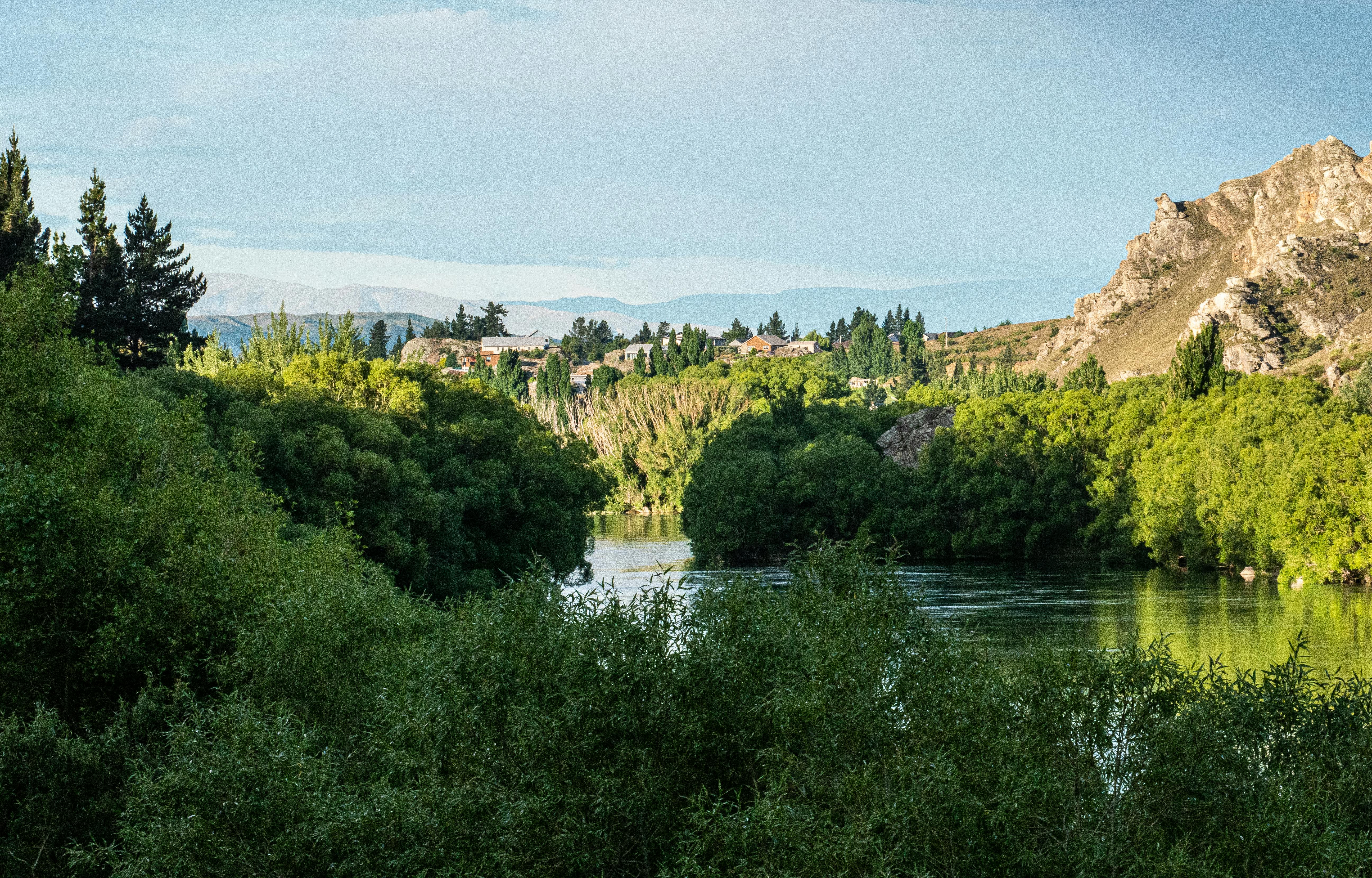 Greenery, River and Mountains in Distance · Free Stock Photo