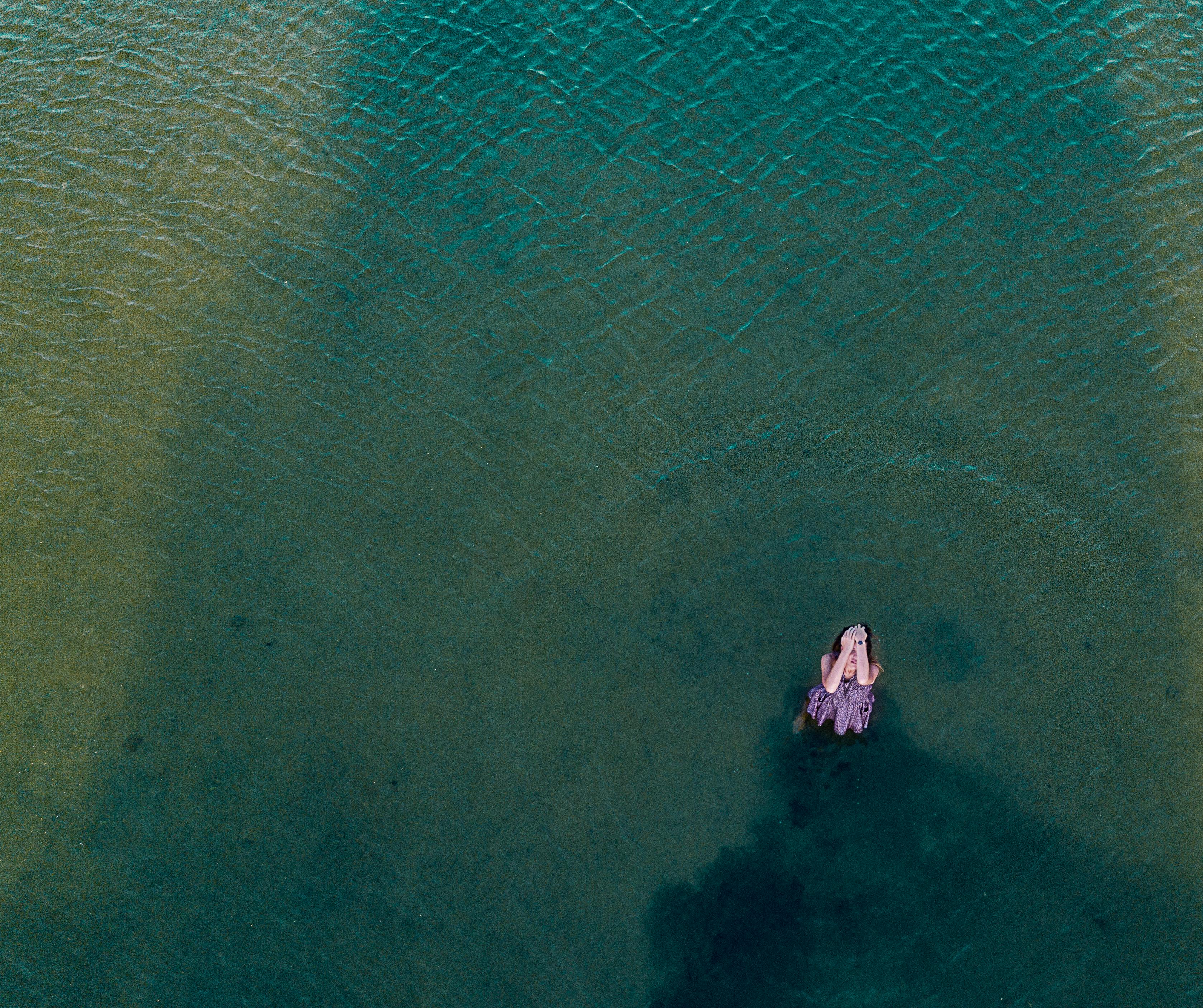 Aerial Vieew of Woman in Water · Free Stock Photo