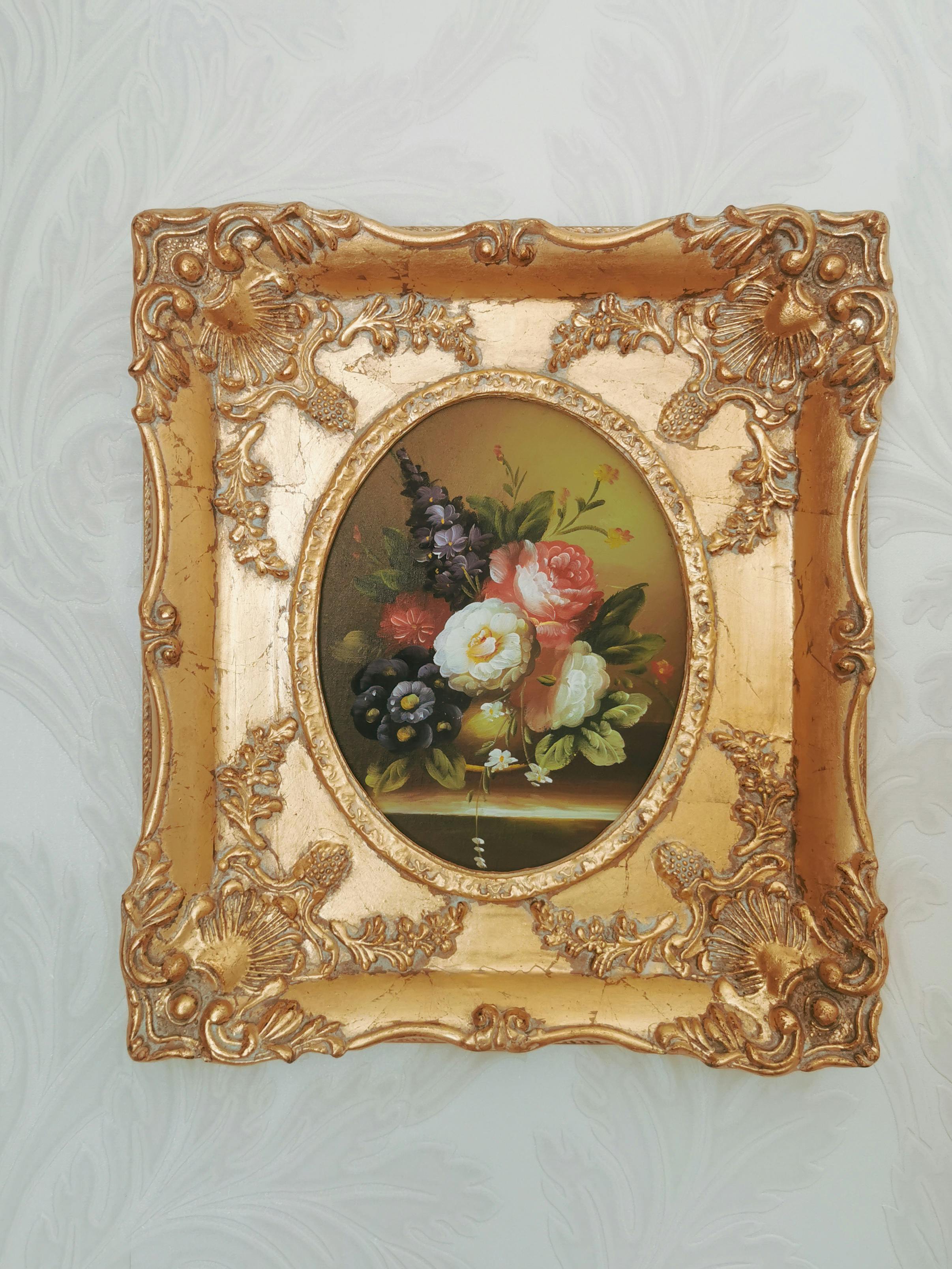 Painting of Flowers in Decorative Frame · Free Stock Photo