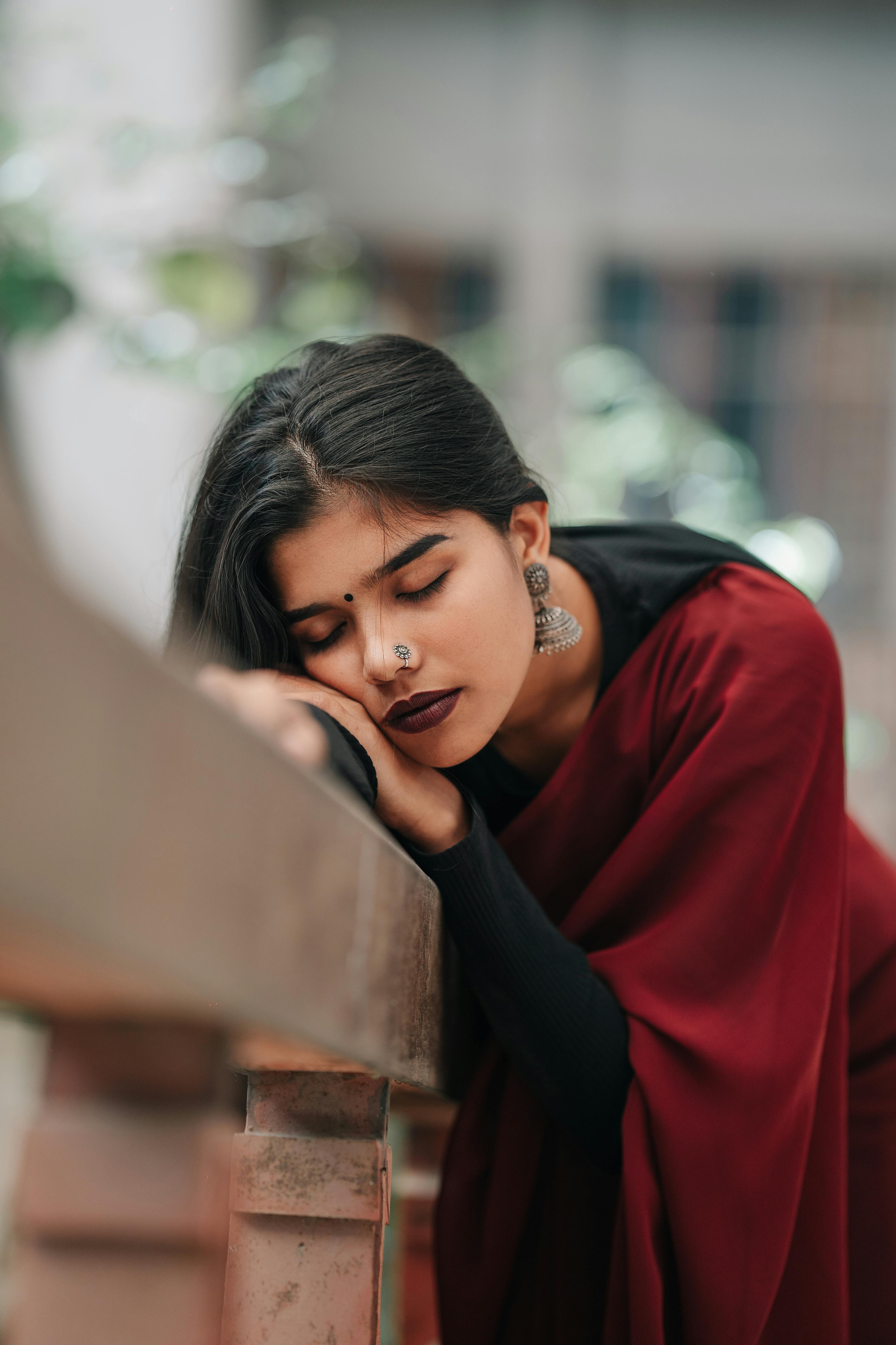 Beautiful Woman in a Black and Red Robe · Free Stock Photo