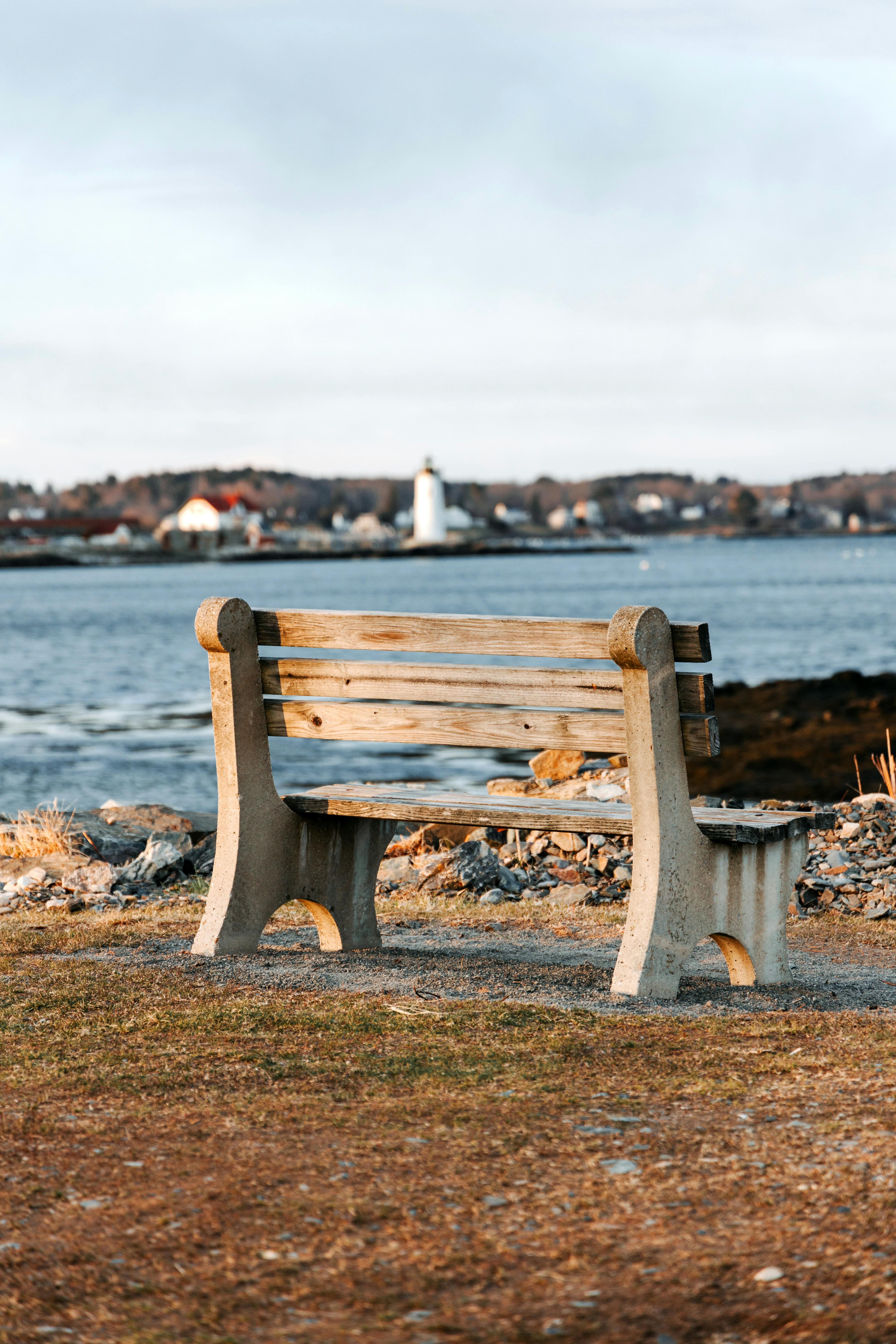 Concrete Bench by the Sea · Free Stock Photo