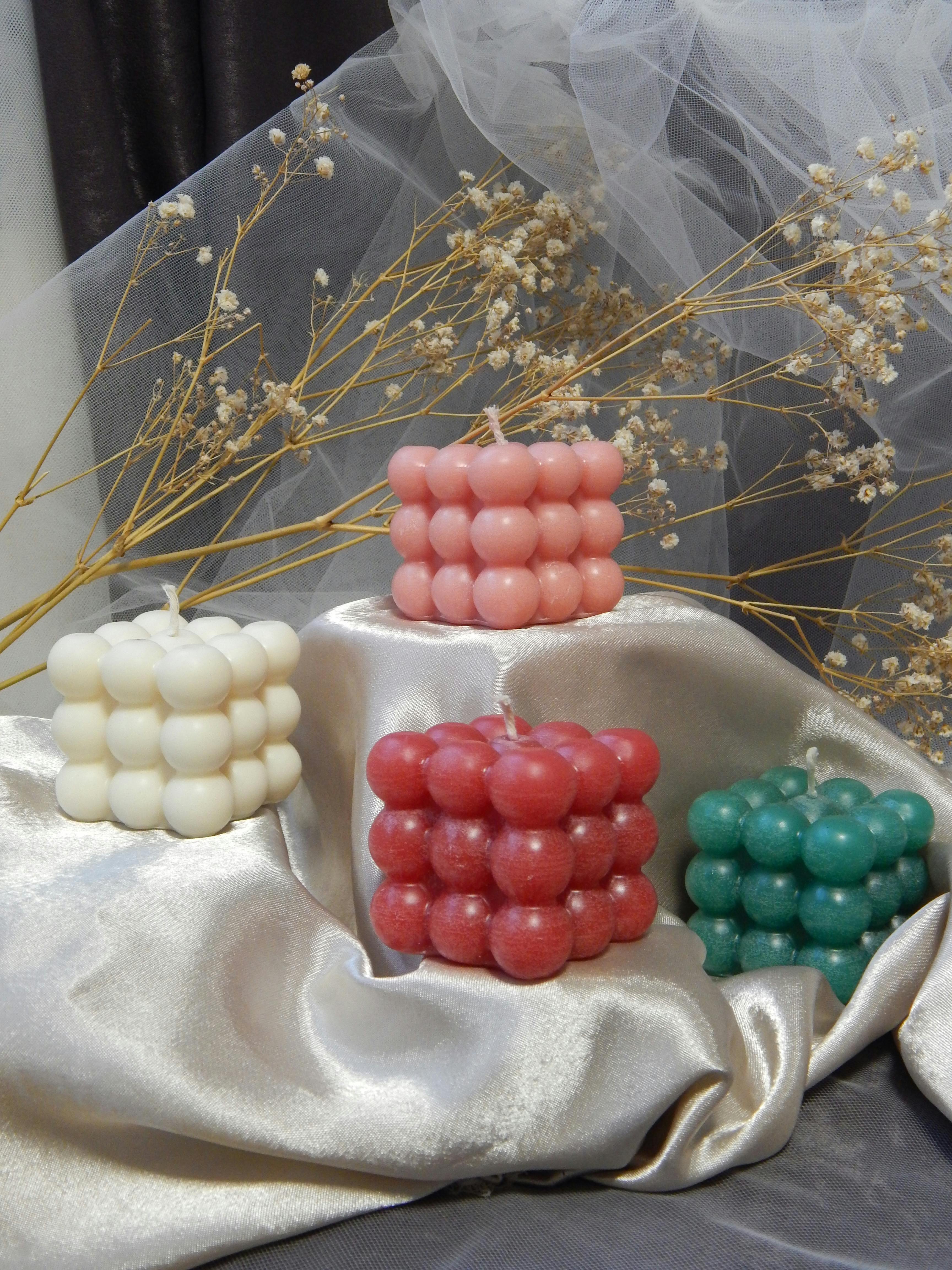 Candles On Silk Fabric · Free Stock Photo