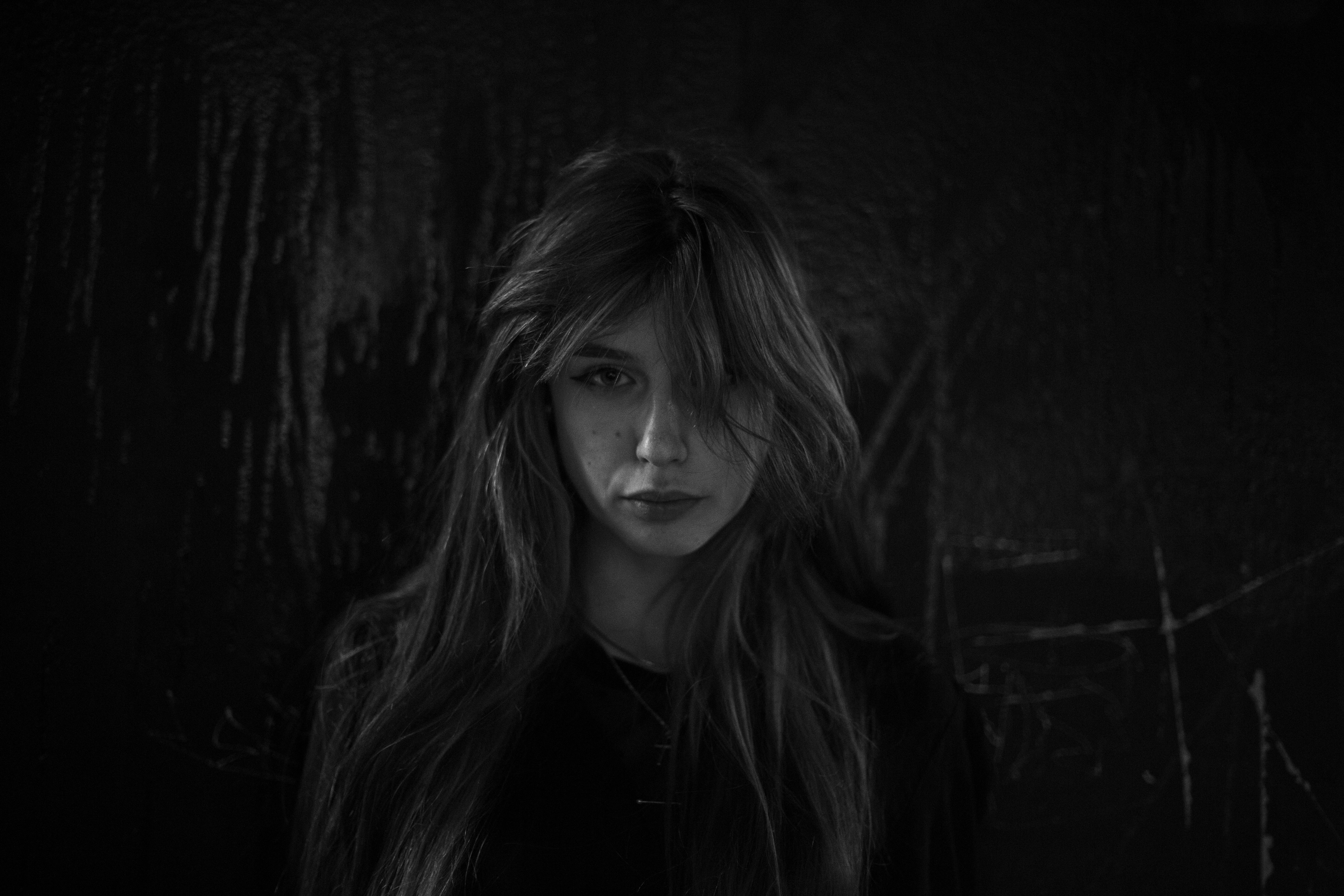 Black and White Photo of a Fierce Woman · Free Stock Photo