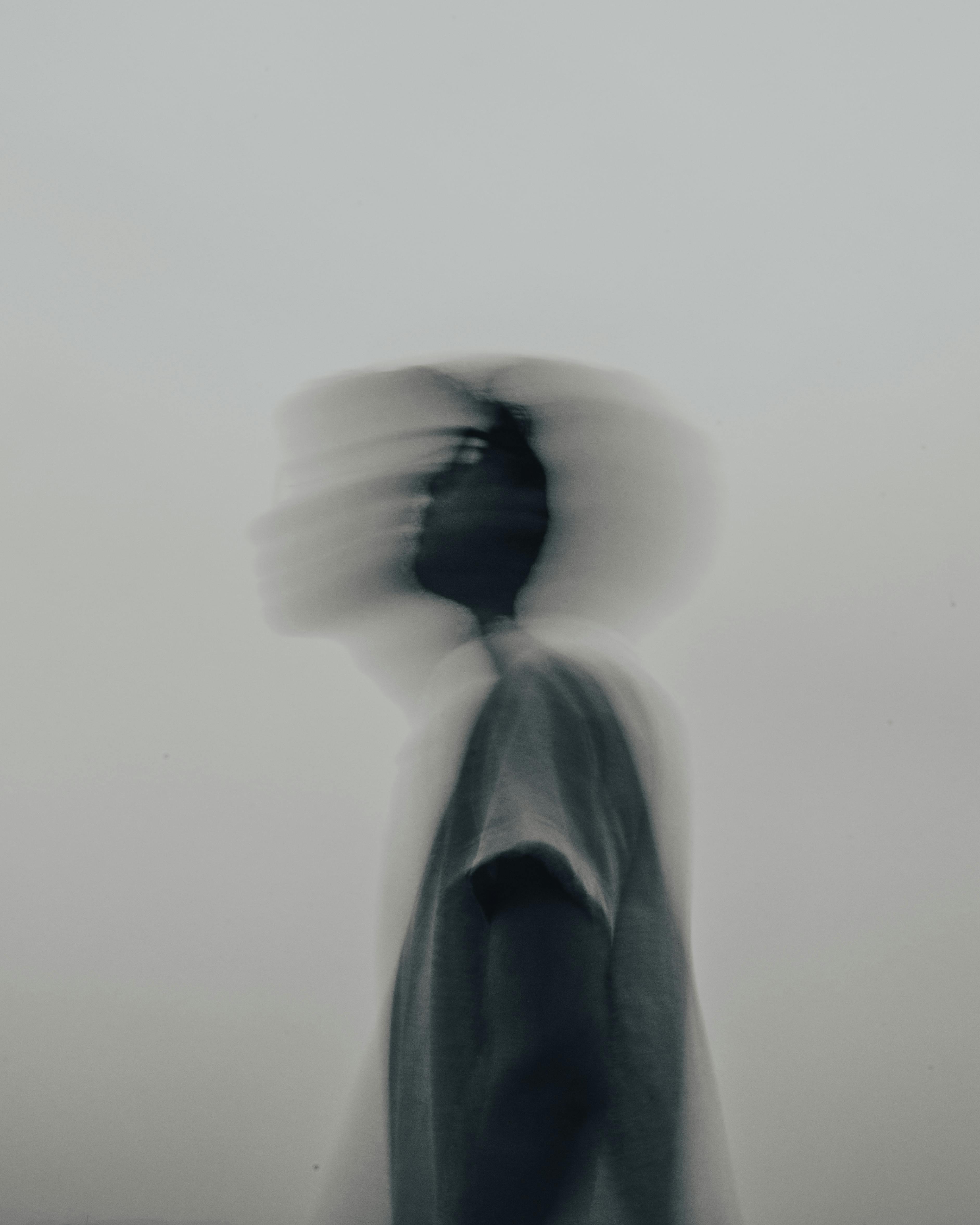 Portrait of Man in Blur in Black and White · Free Stock Photo