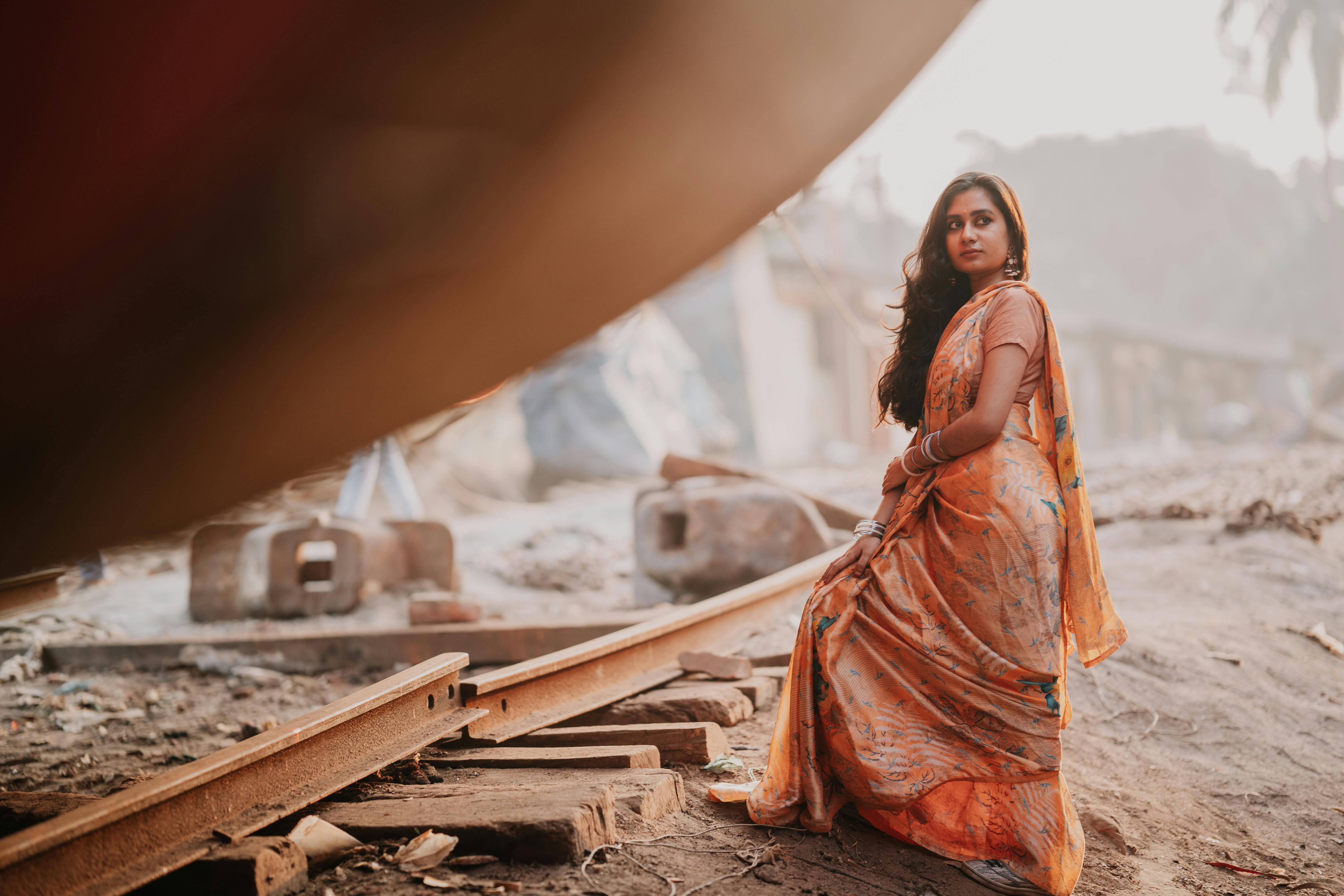 Beautiful Woman in a Sari in Slums · Free Stock Photo