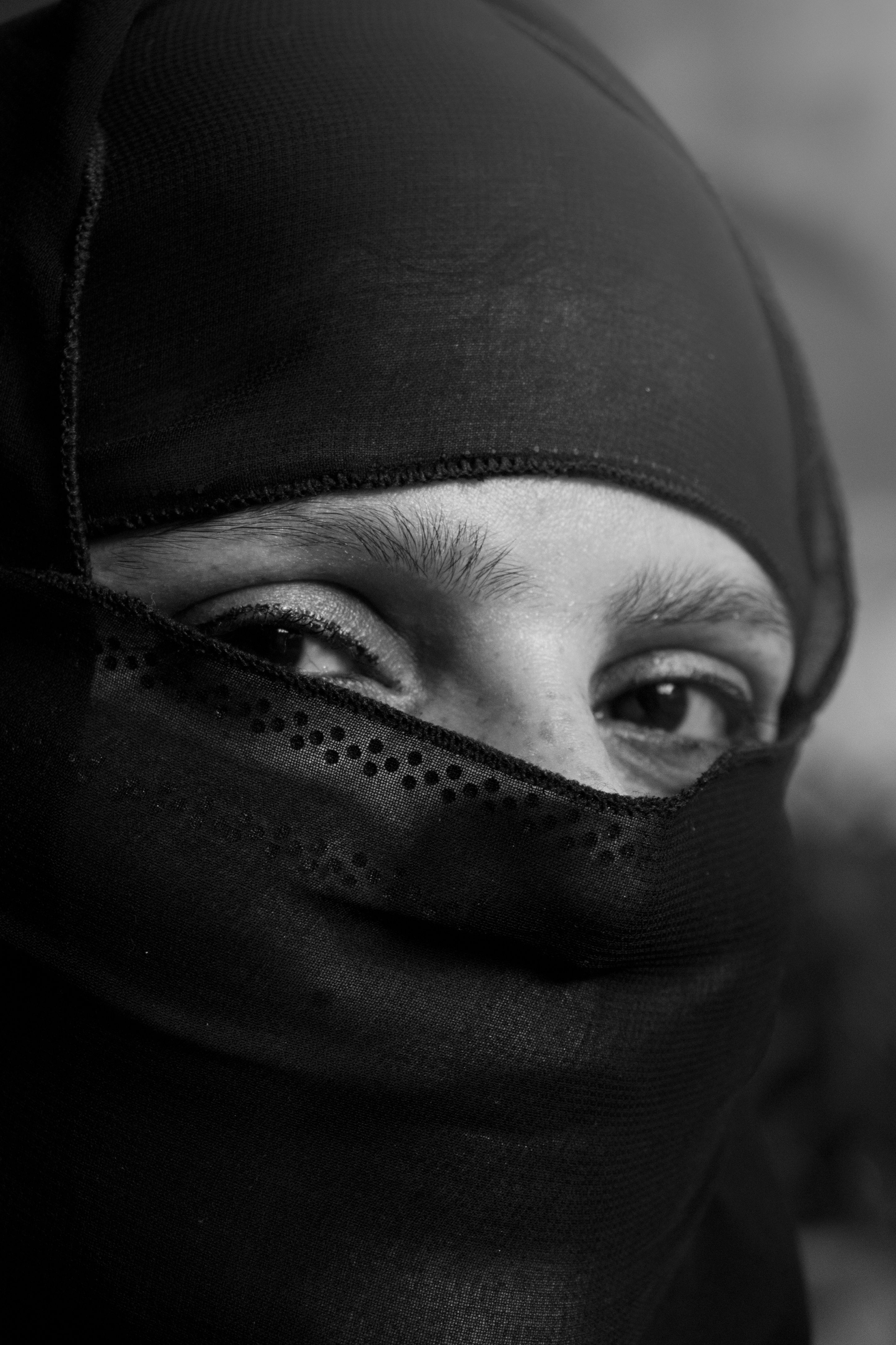 Woman Wearing a Hijab Covering Her Face · Free Stock Photo