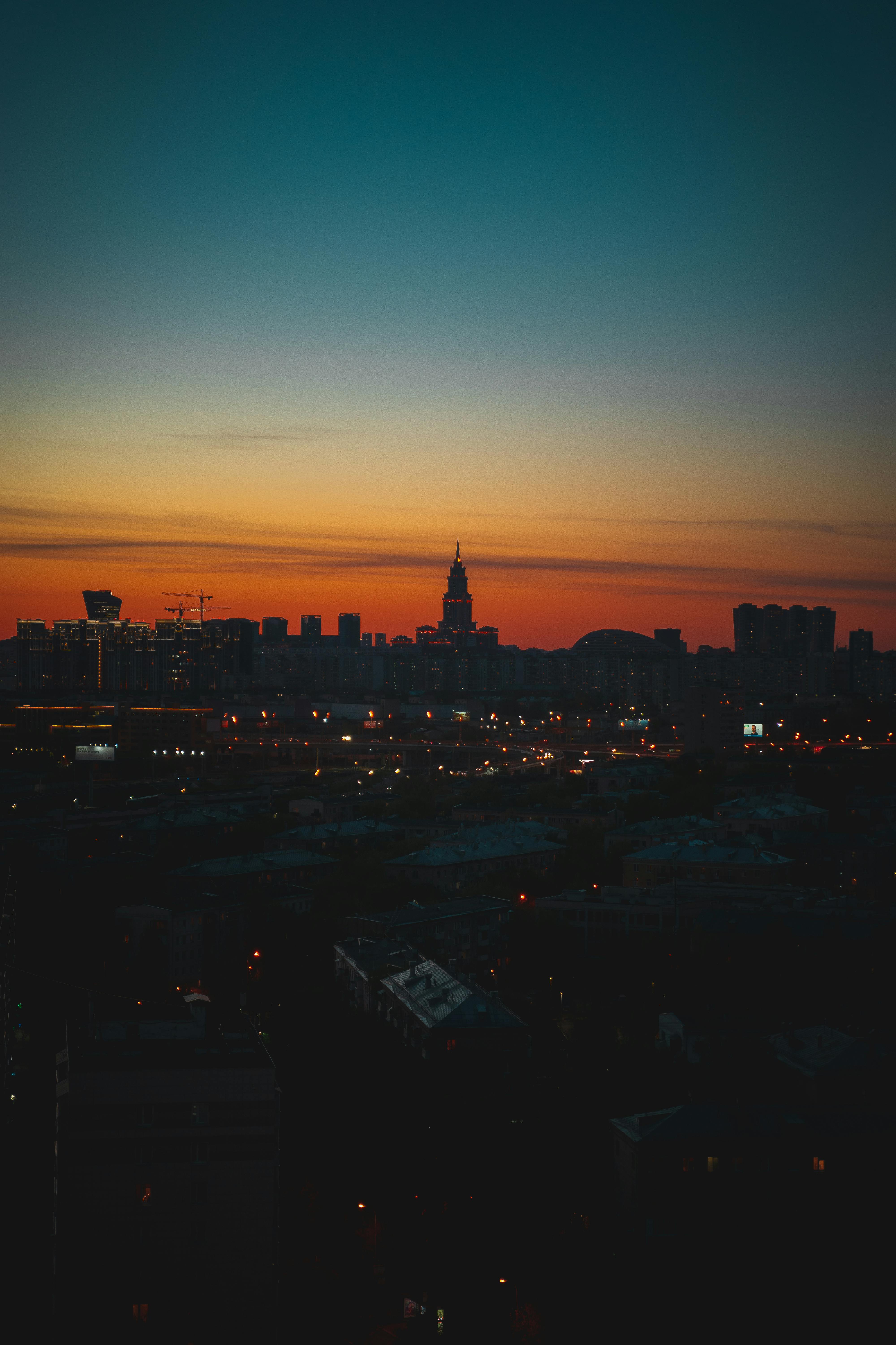 Aerial Photography of City Buildings during Sunset · Free Stock Photo