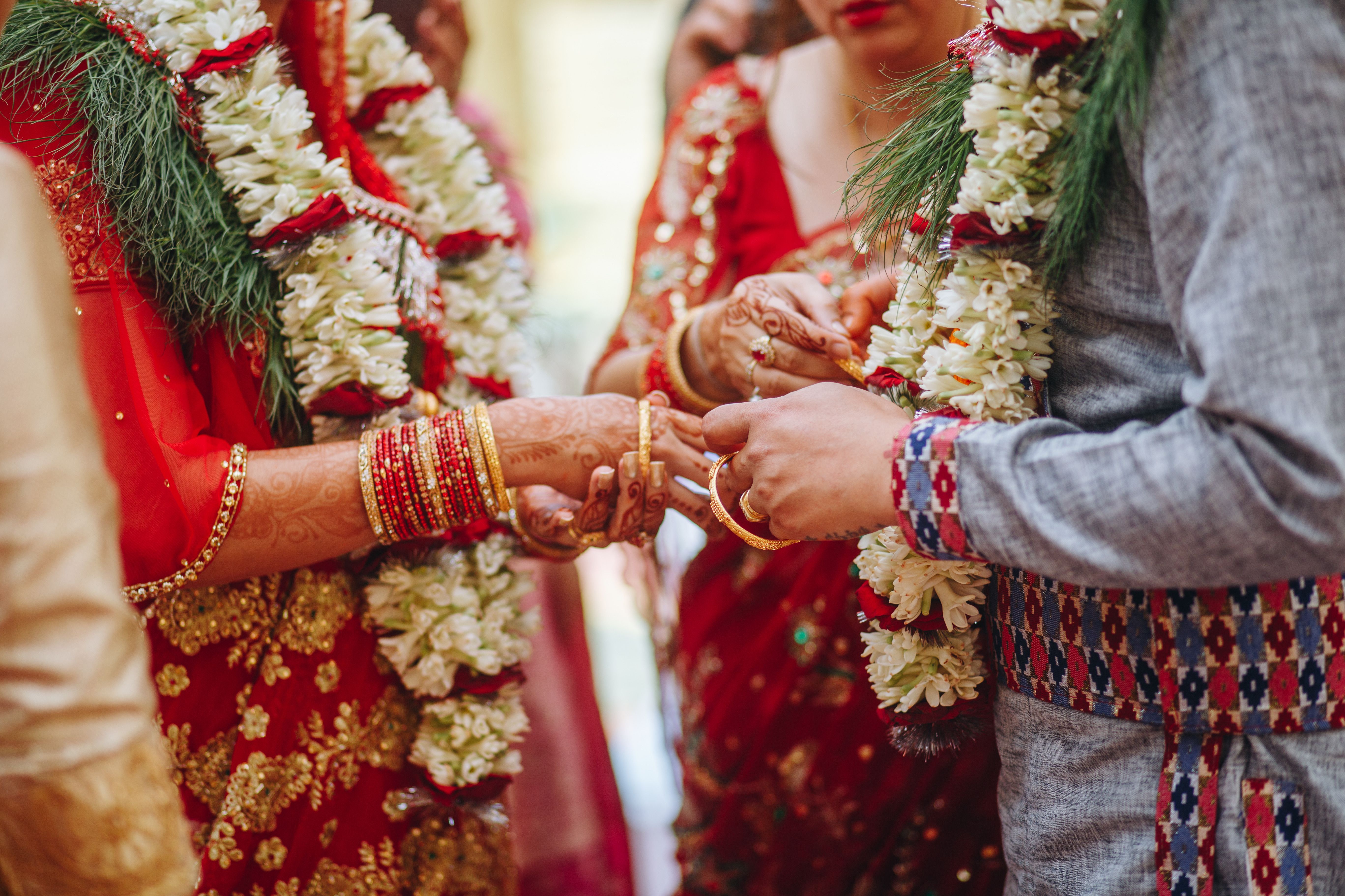 Close-up of Couple Hands at Traditional Wedding · Free Stock Photo