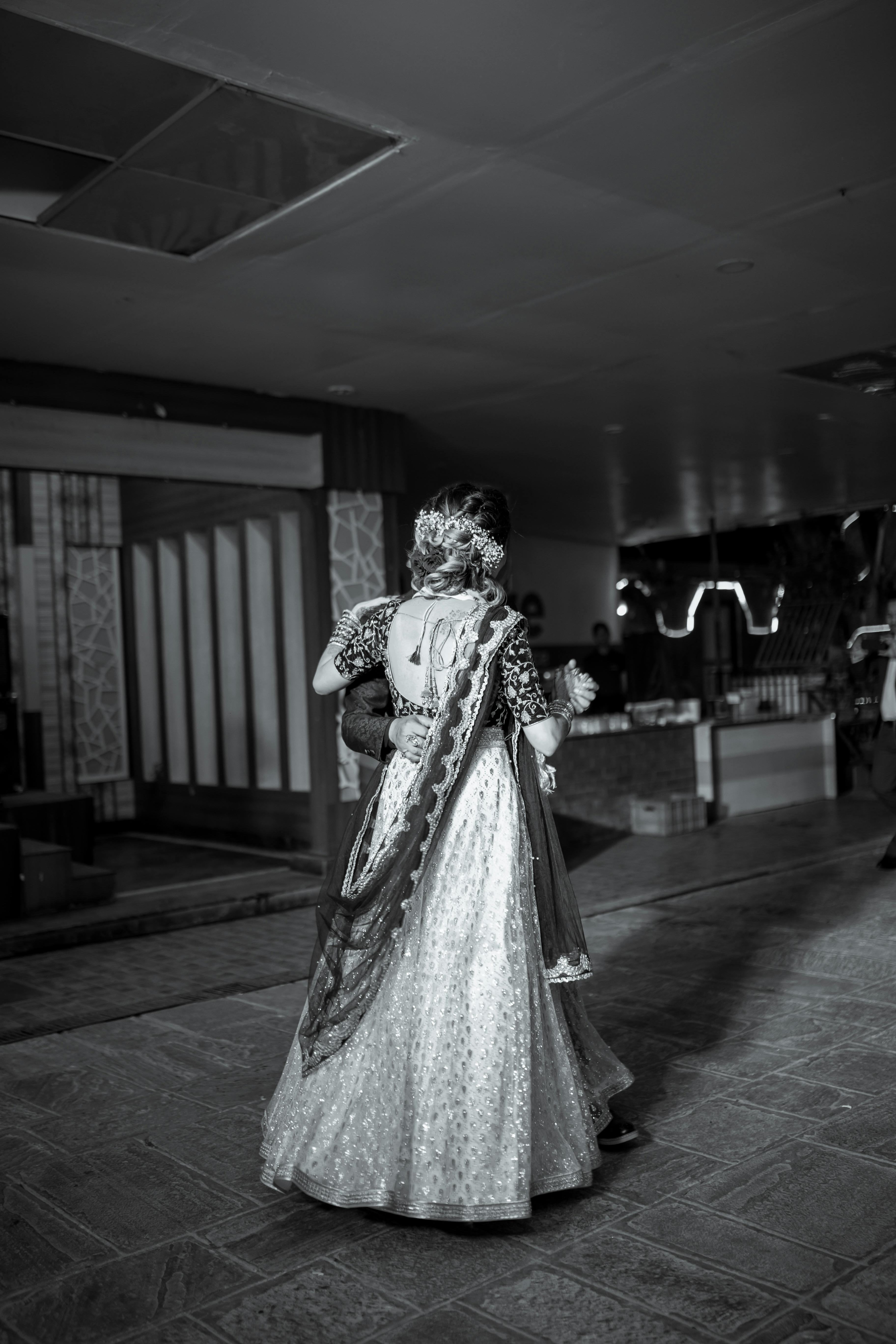 Black and White Photo of Woman with Veil Dancing in Field · Free Stock ...