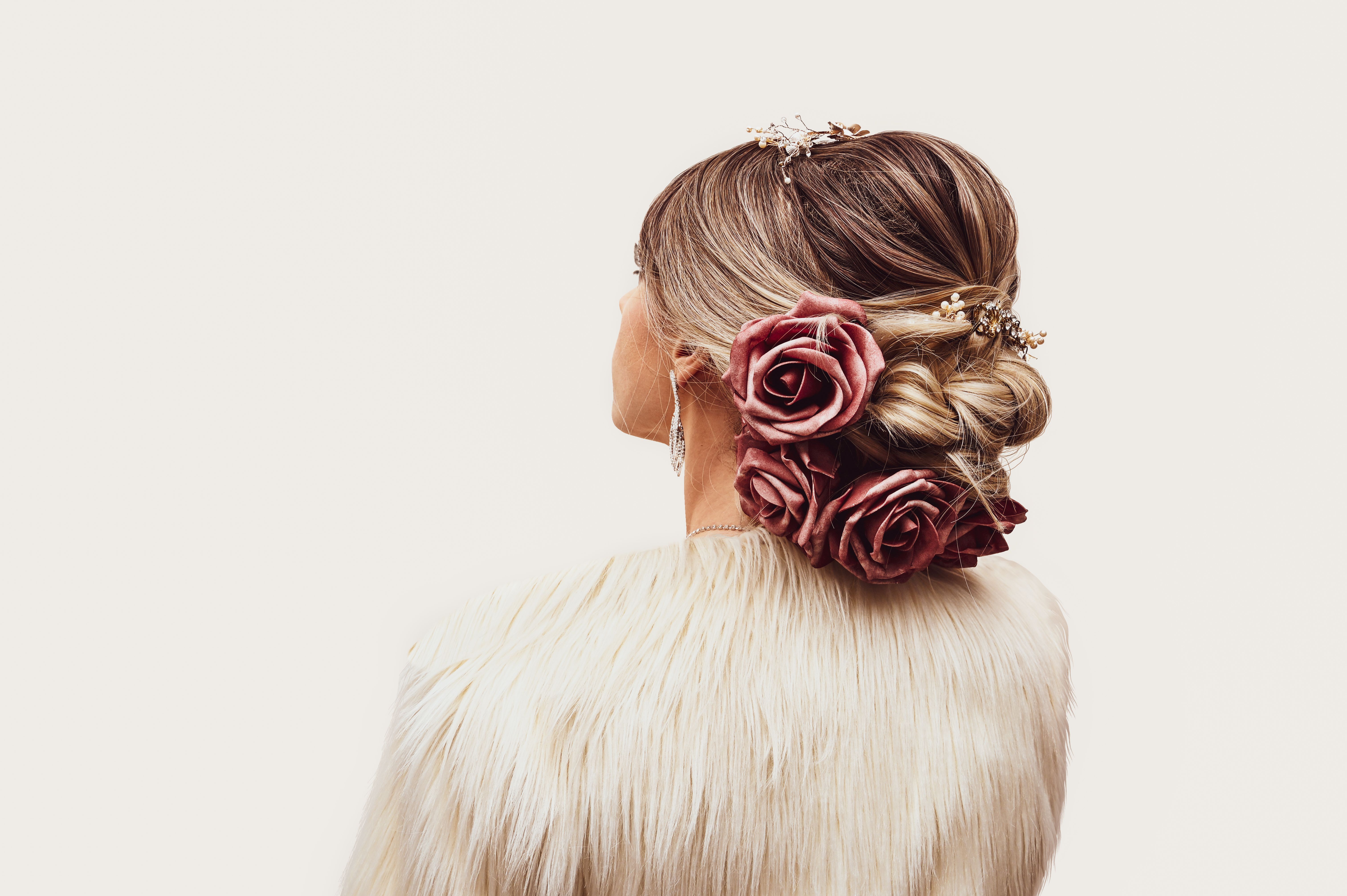 Photo of a Woman's Hair with Roses · Free Stock Photo