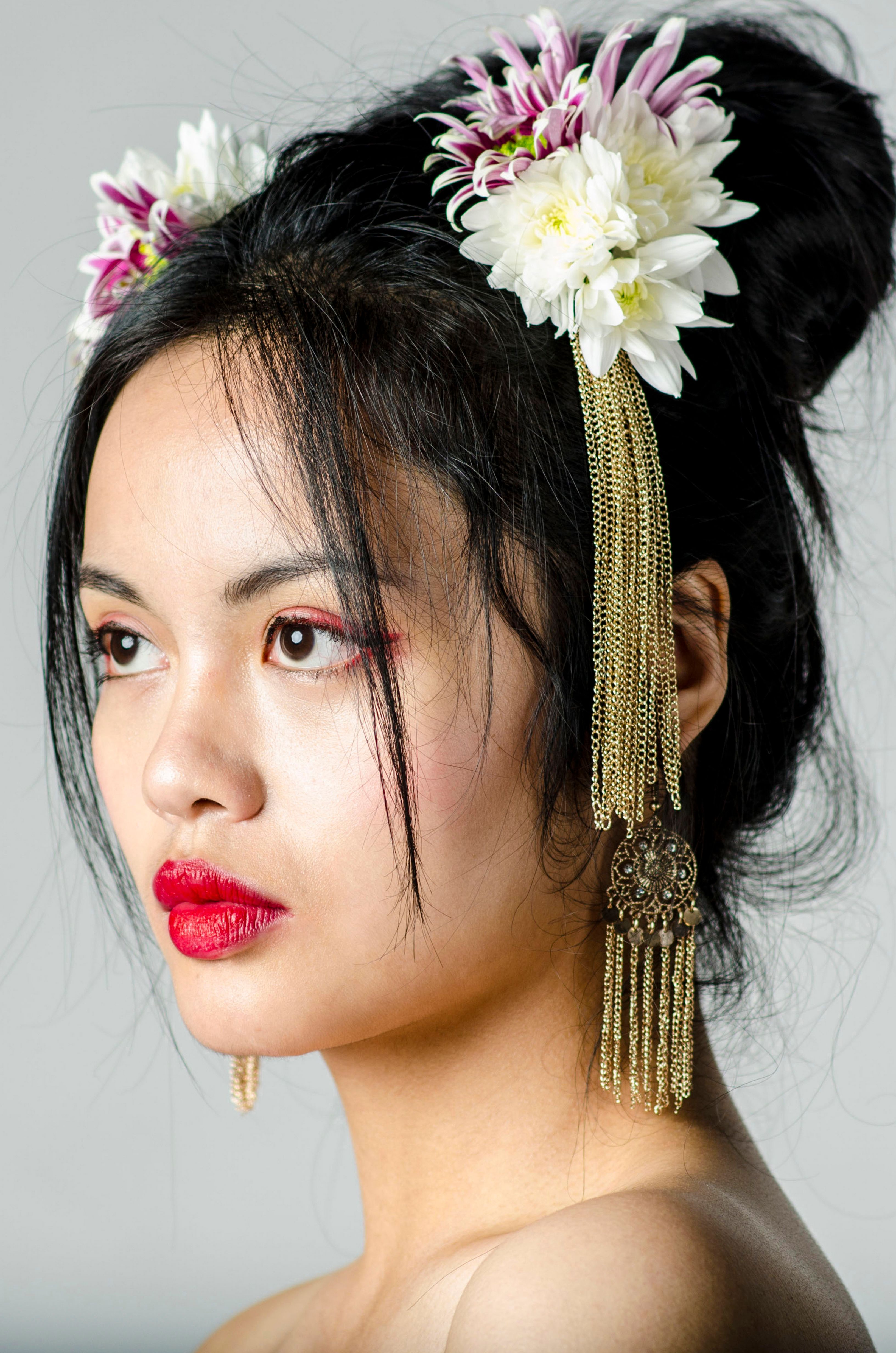 Close-up Photo of an Elegant Woman wearing Gold Headdress · Free Stock ...