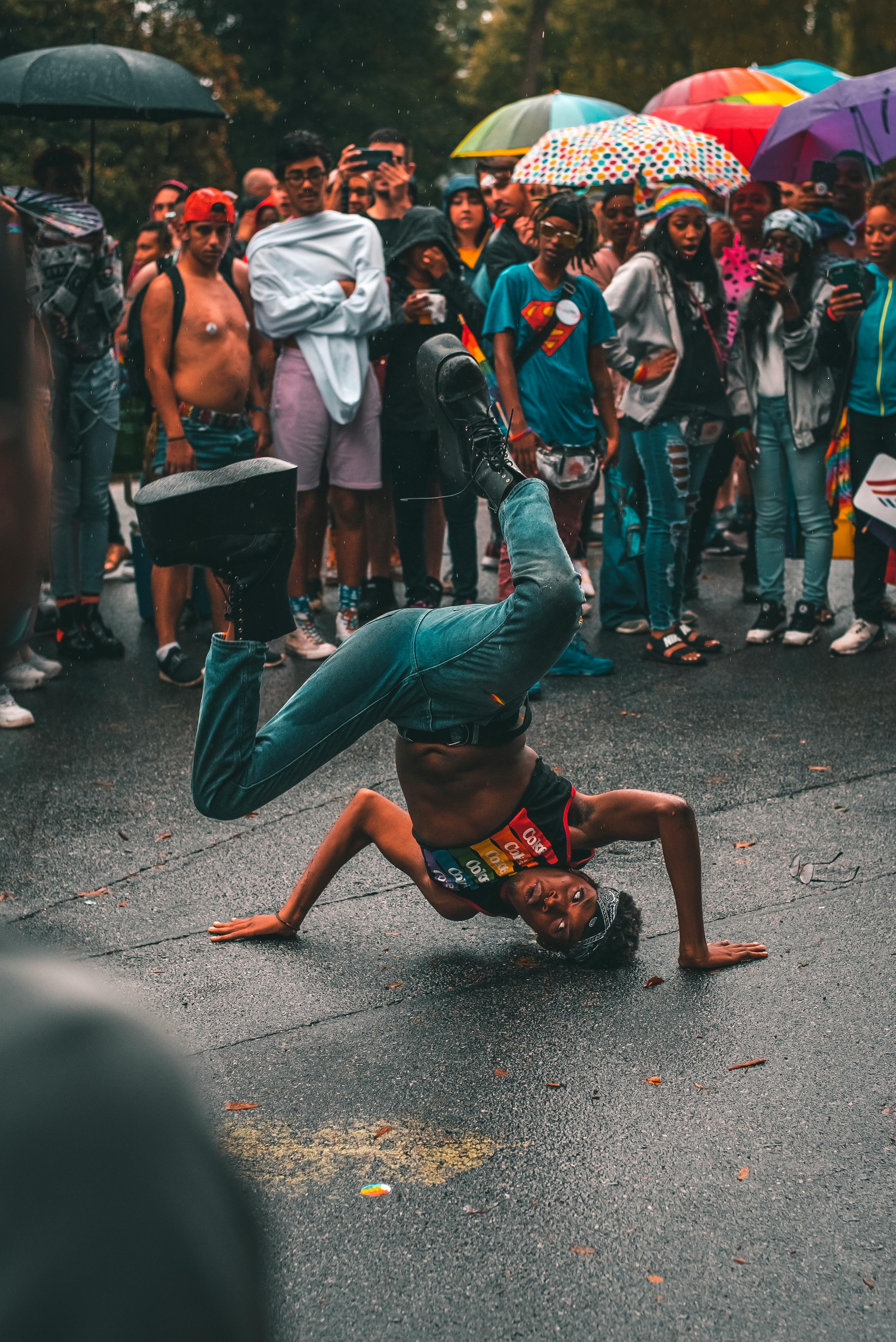 Man Dancing on the Street in Front of People · Free Stock Photo