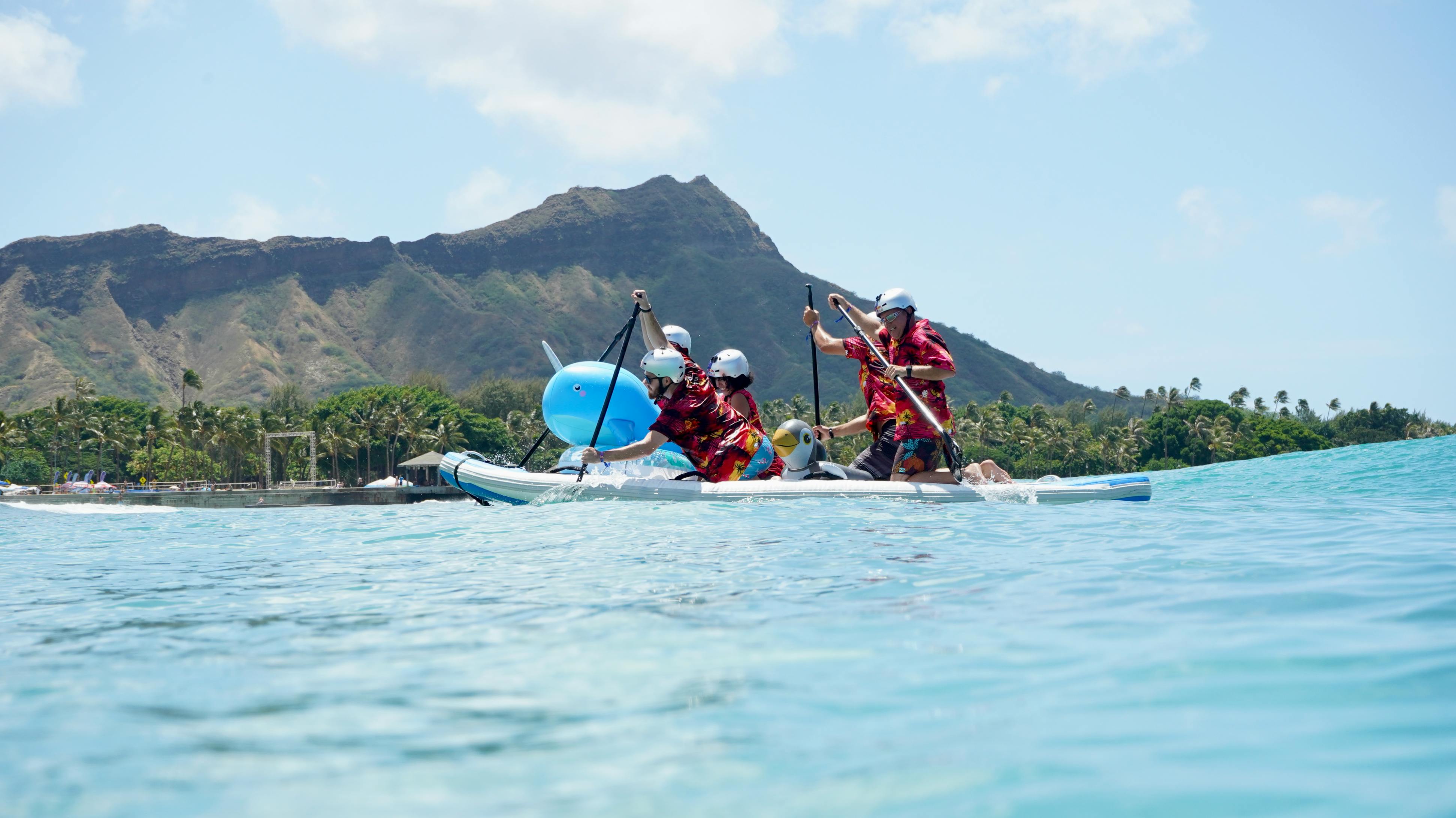 People Riding a Wooden Raft · Free Stock Photo
