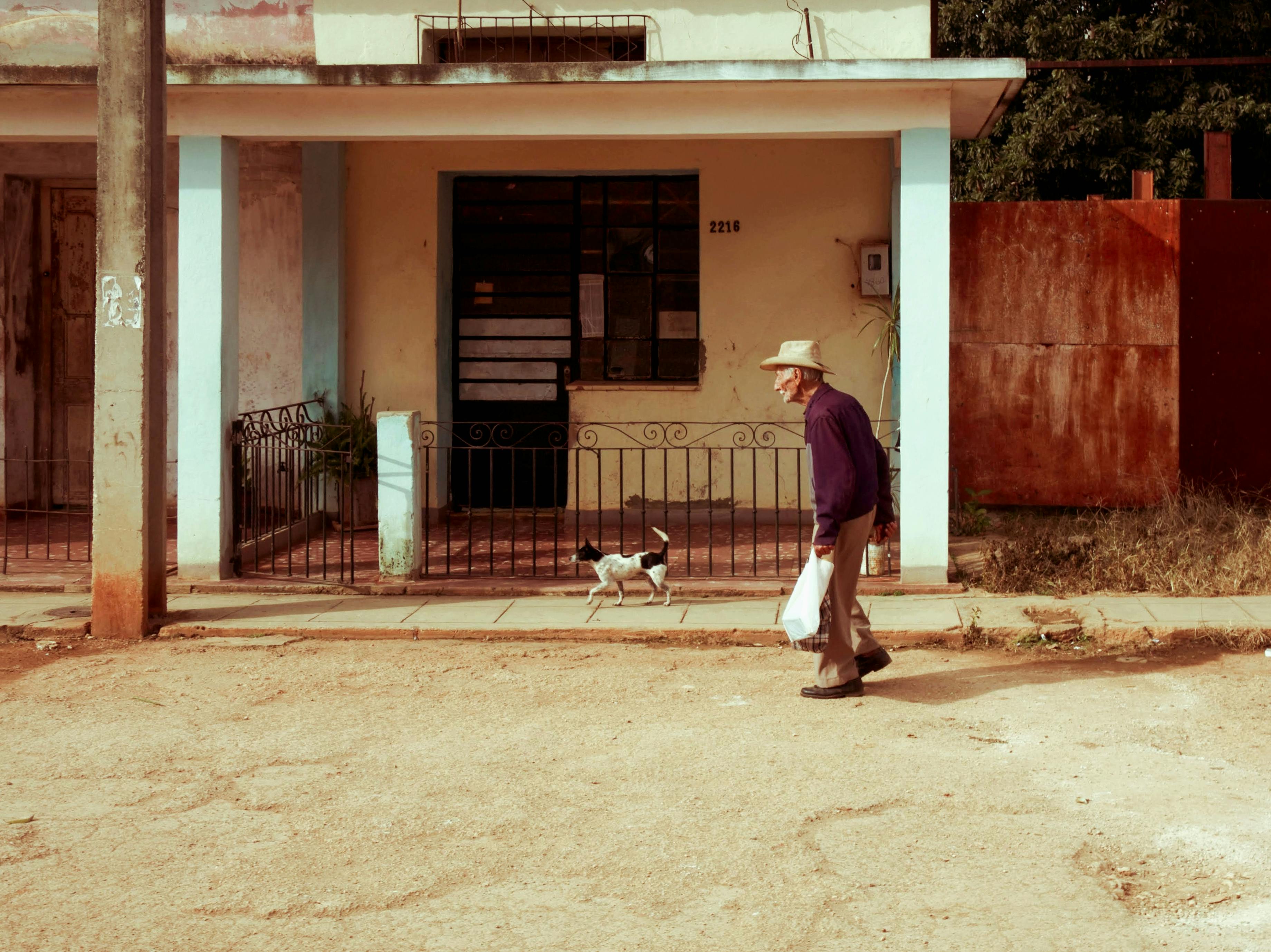 Side View of Monks Walking on a Sidewalk · Free Stock Photo