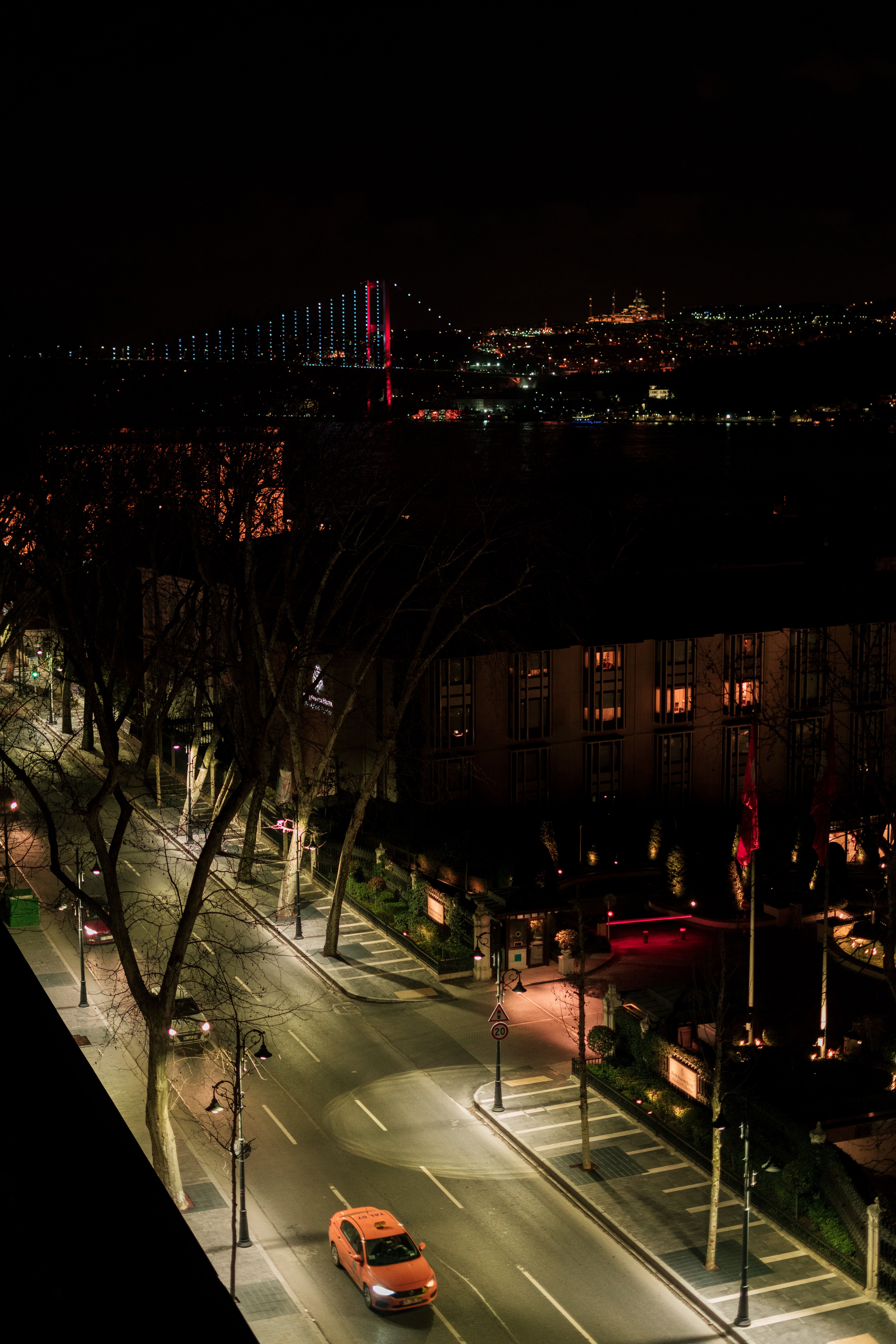 Aerial Photography of a Street During Night Time · Free Stock Photo