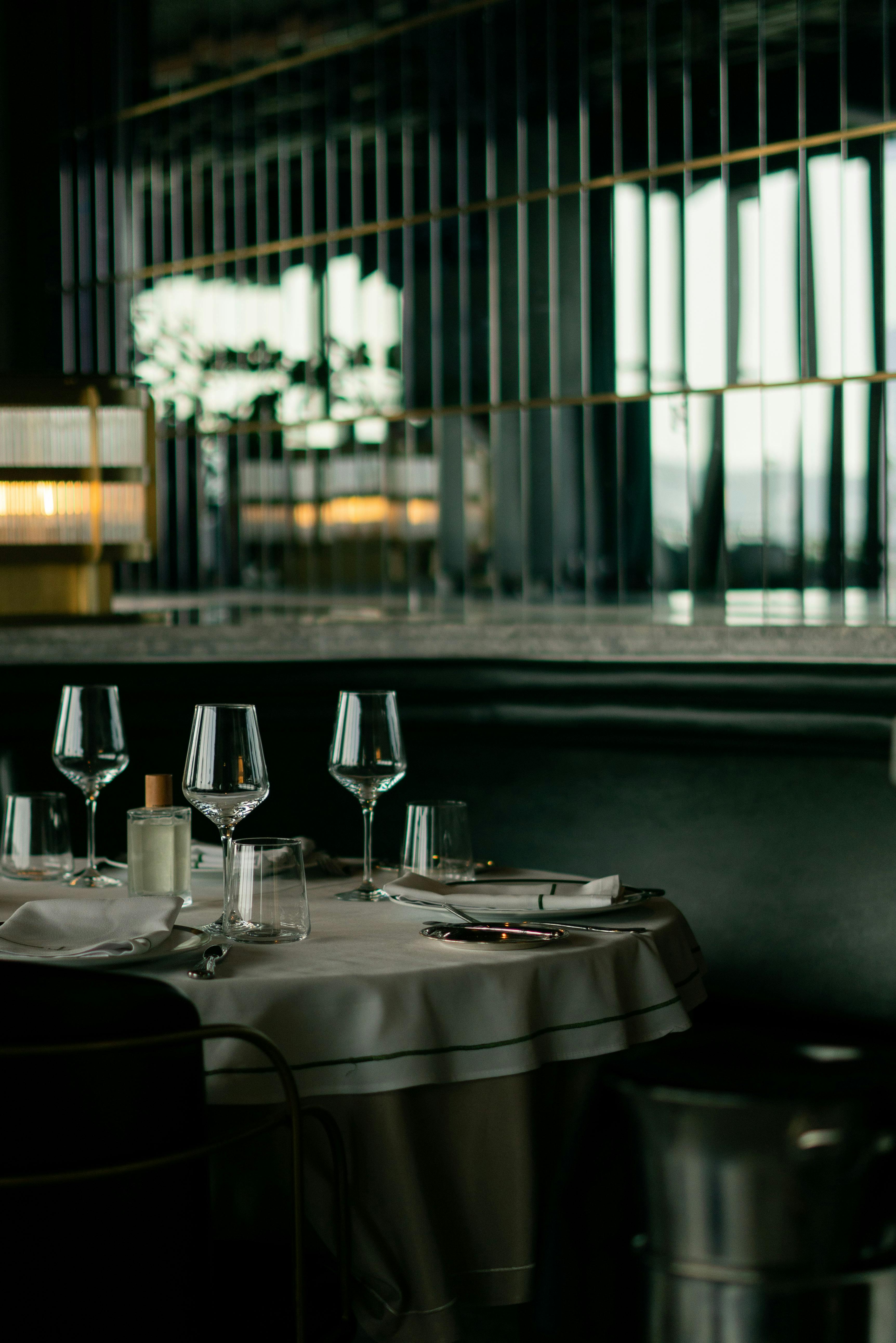 Restaurant Round Table Setting for Four · Free Stock Photo