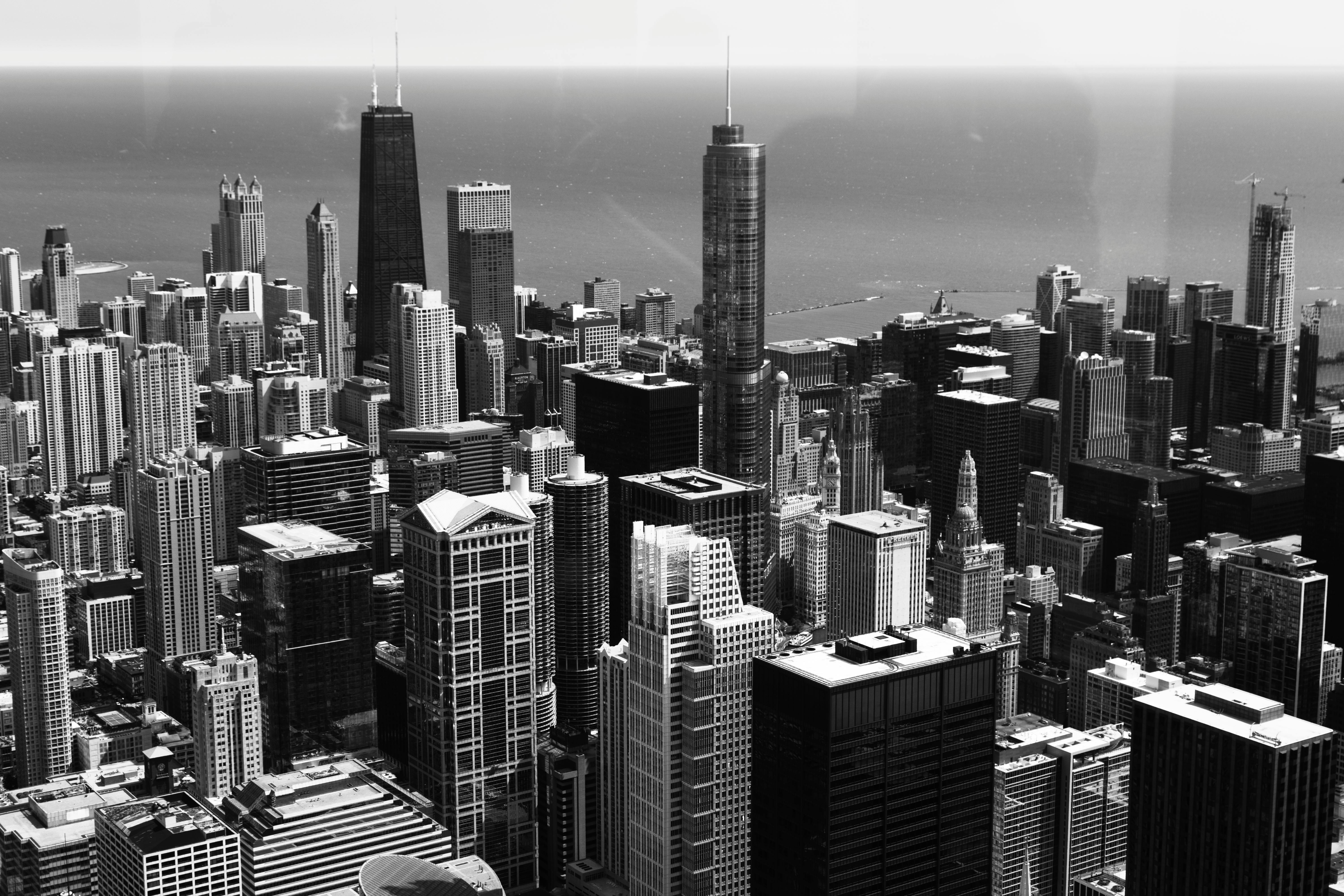 Grayscale Photography of High-rise Buildings · Free Stock Photo