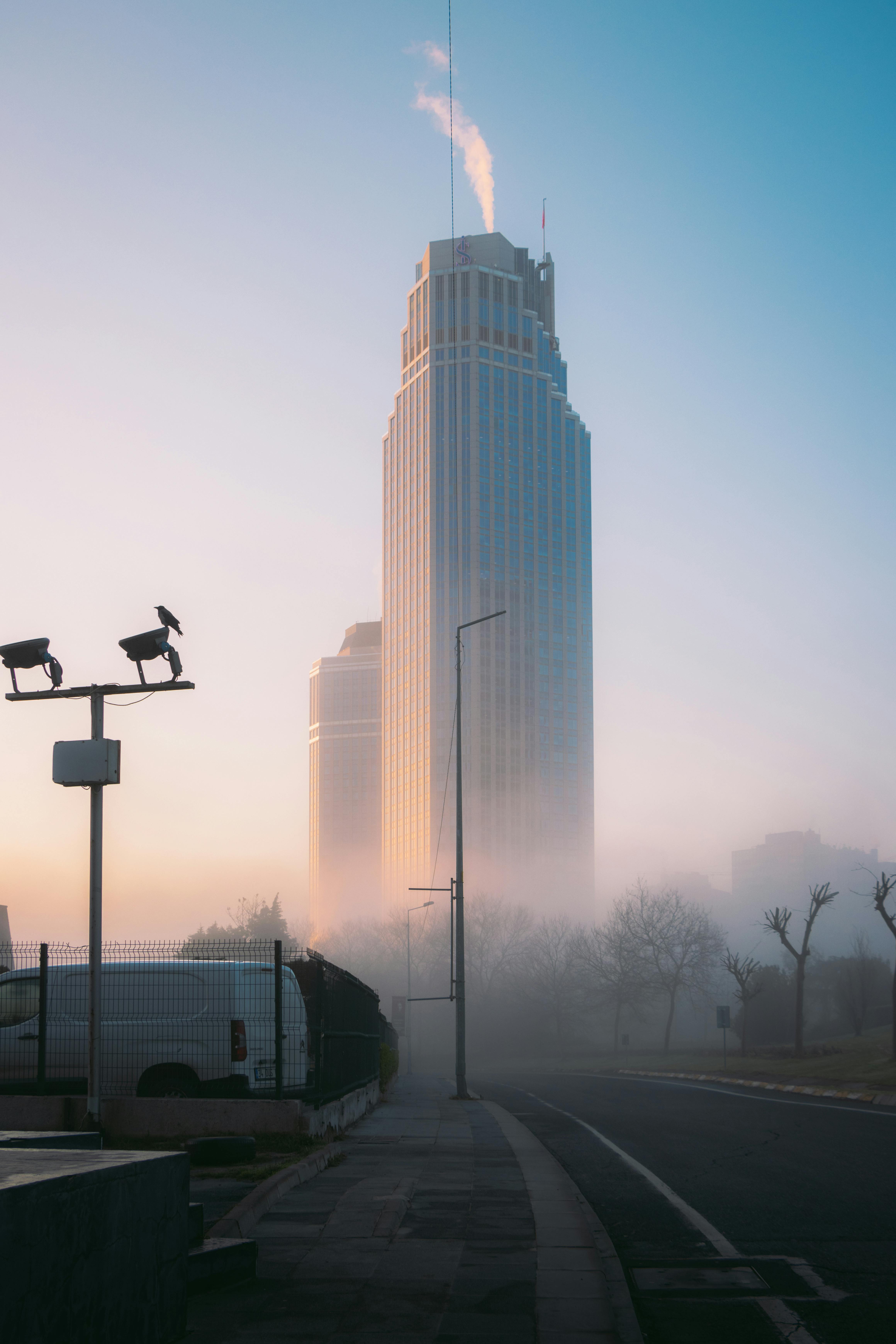 View of Skyscraper on Misty Morning · Free Stock Photo