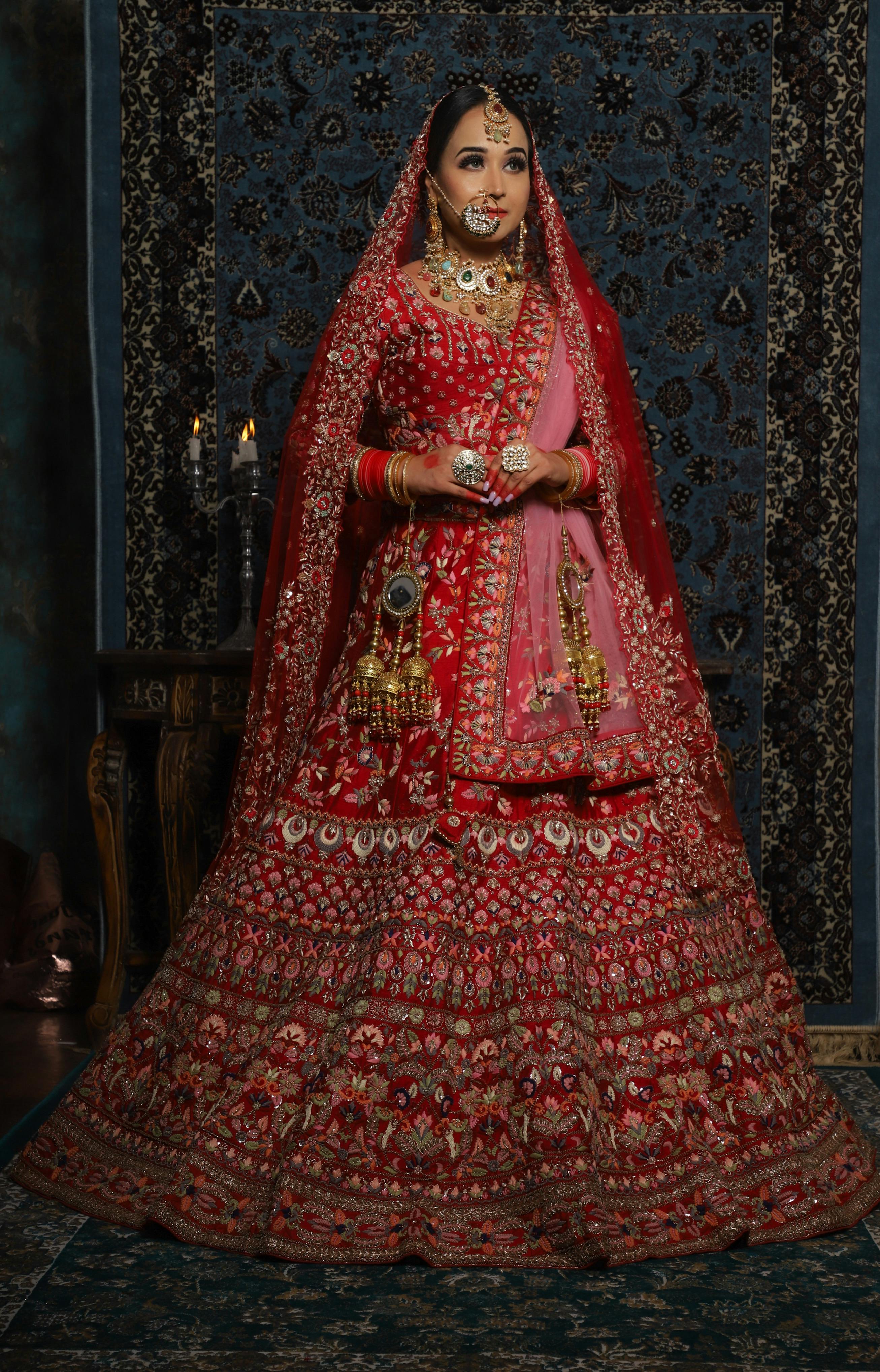 Beautiful Woman in Red Traditional Clothing · Free Stock Photo