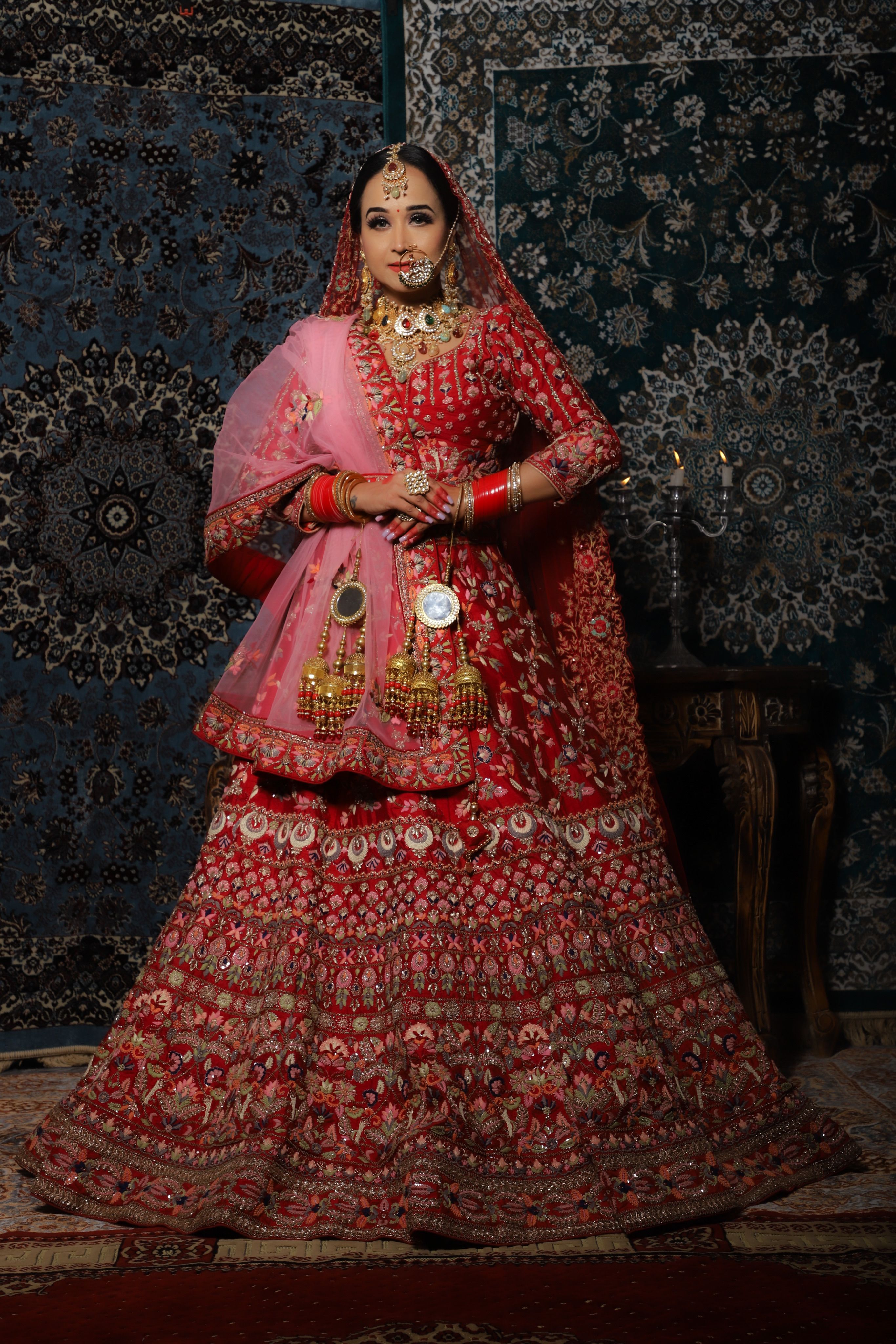 Beautiful Woman in Red Traditional Wedding Gown · Free Stock Photo