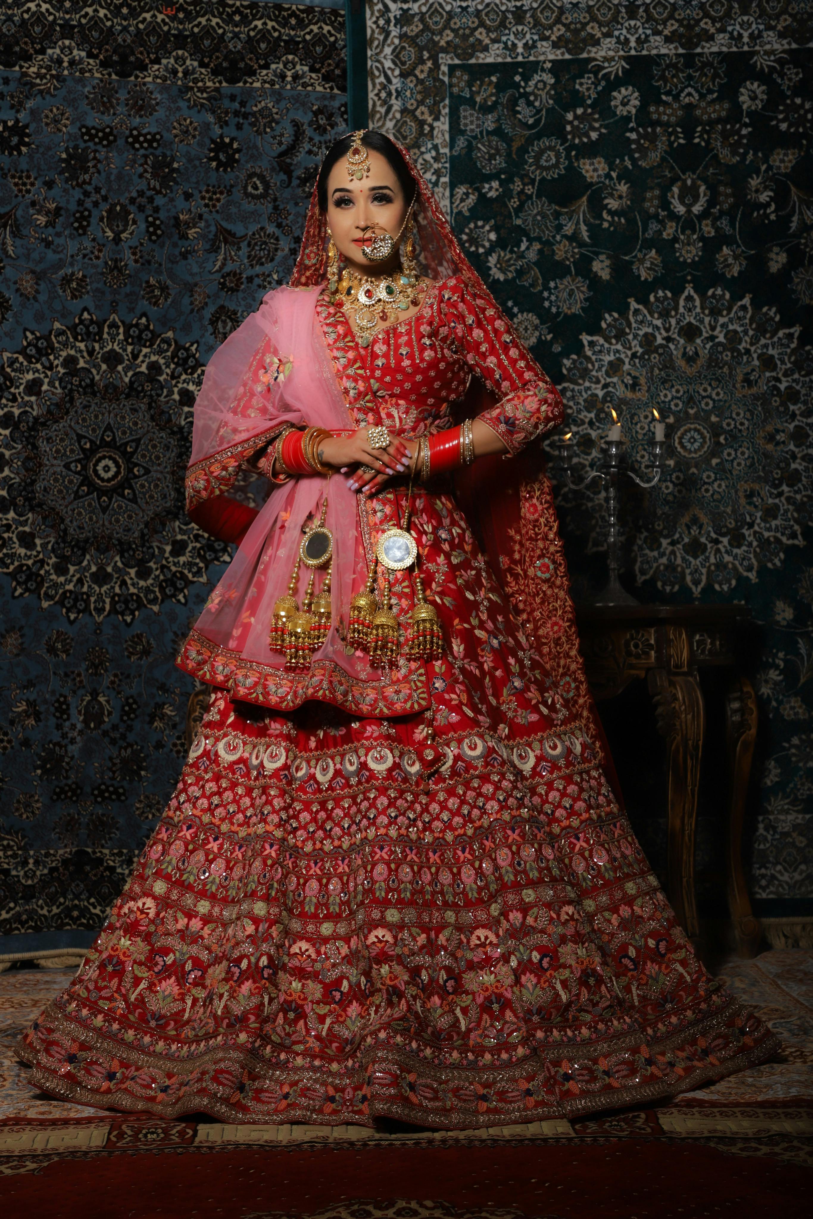 Beautiful Woman in Red Traditional Clothing · Free Stock Photo