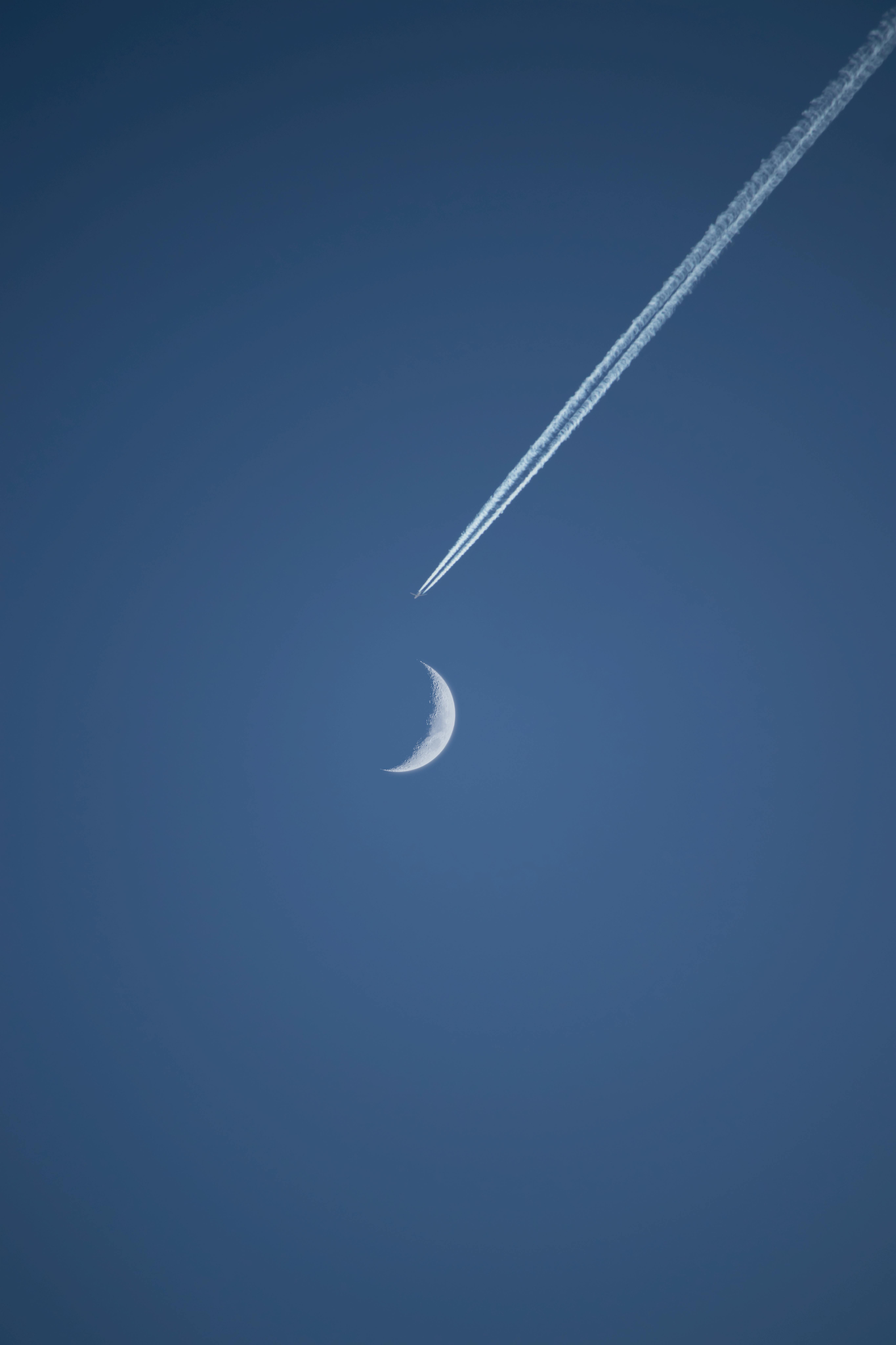 White Crescent Moon in Blue Sky · Free Stock Photo