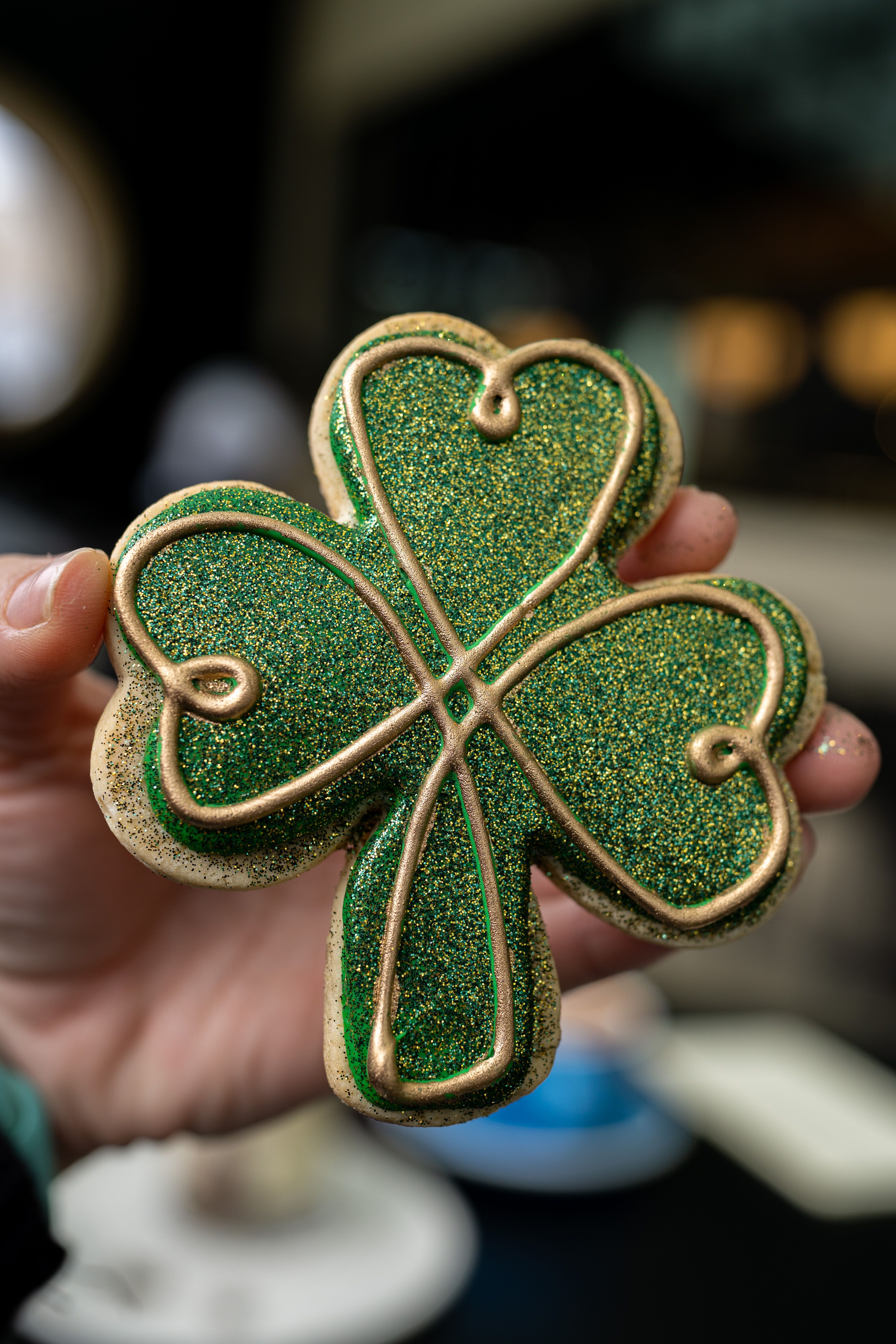 Close Up Photo of a Glittered Shamrock · Free Stock Photo