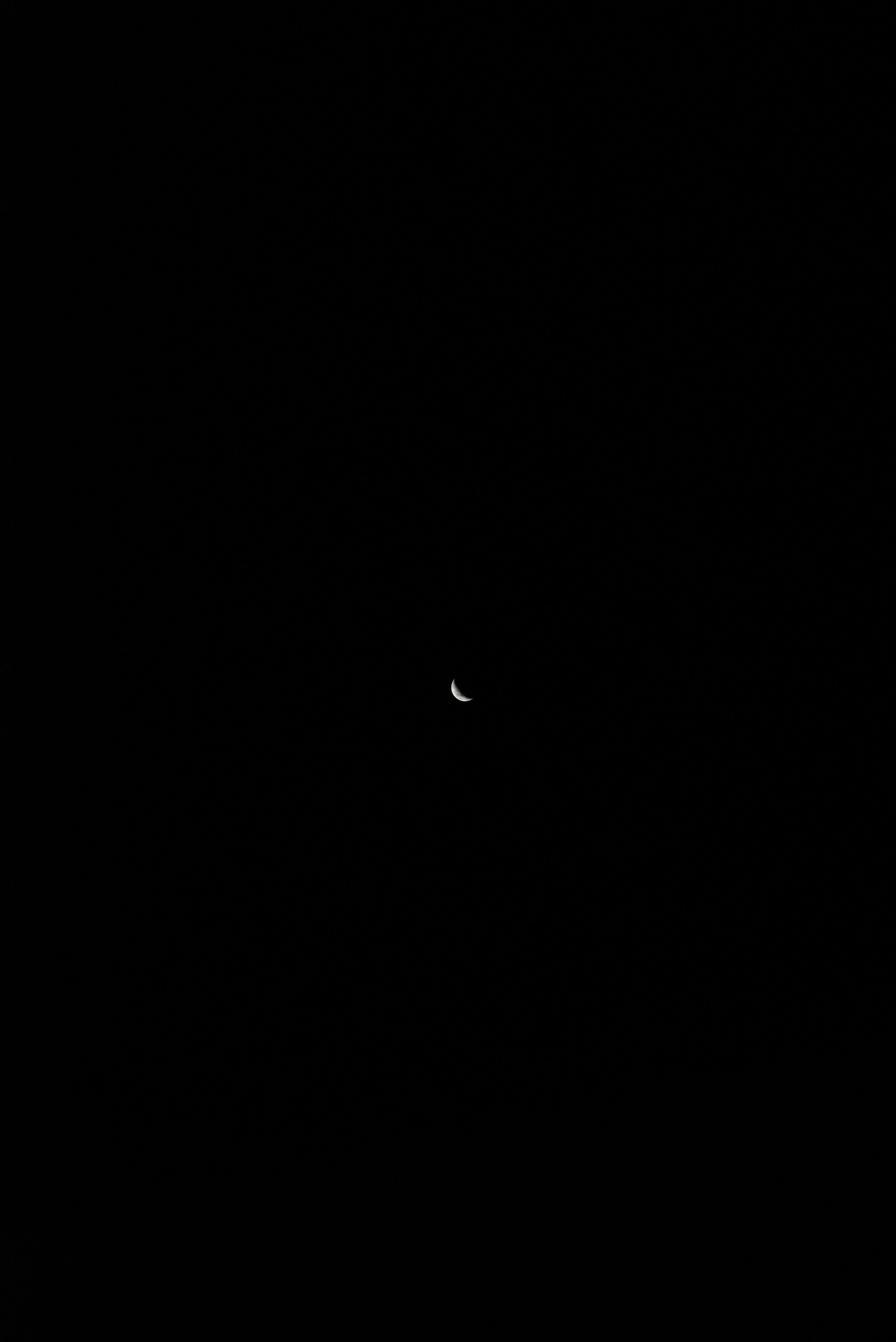 Crescent Moon Under Dark Sky · Free Stock Photo