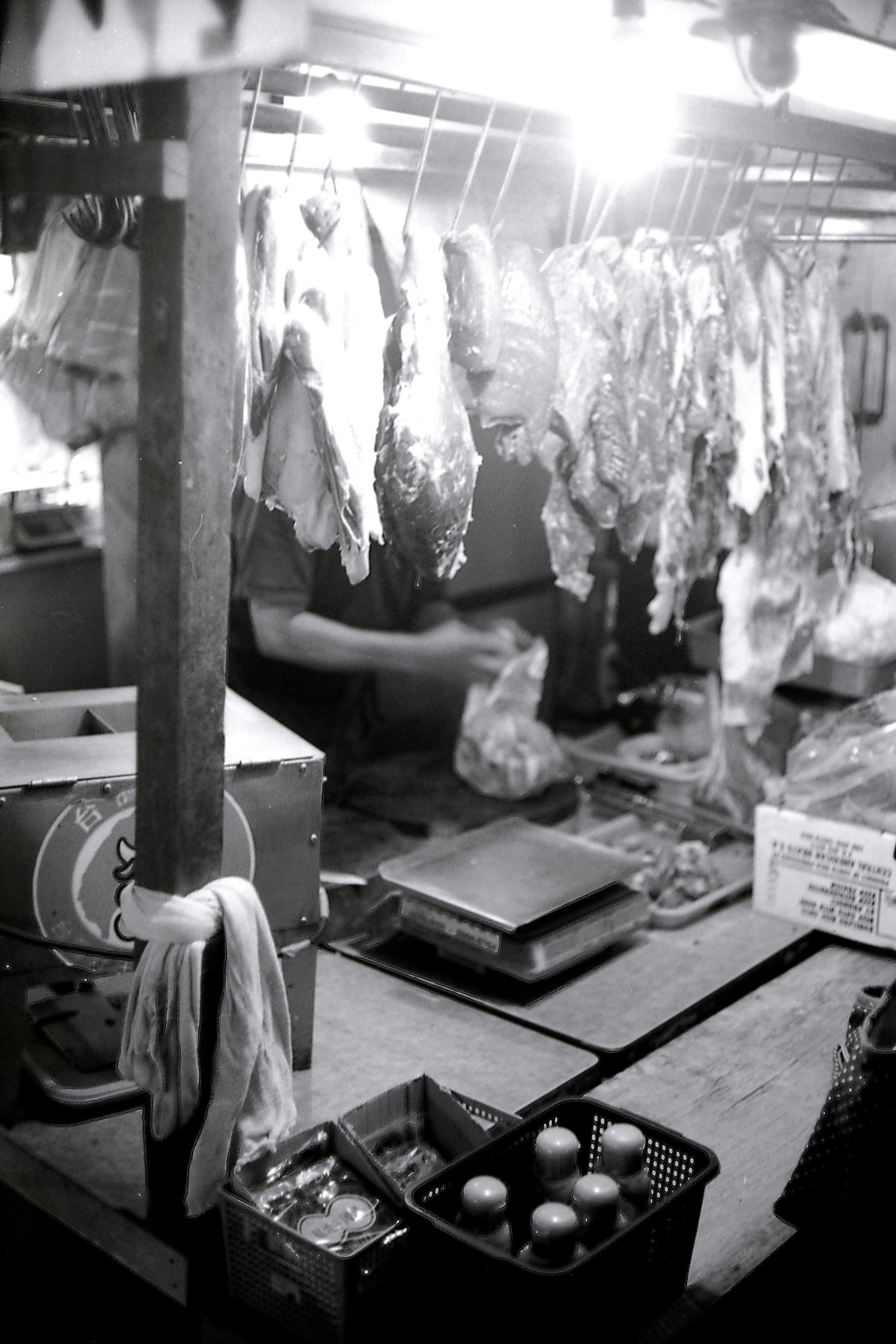 Photo of Assorted Food Hanging on Gray Metal Railings · Free Stock Photo
