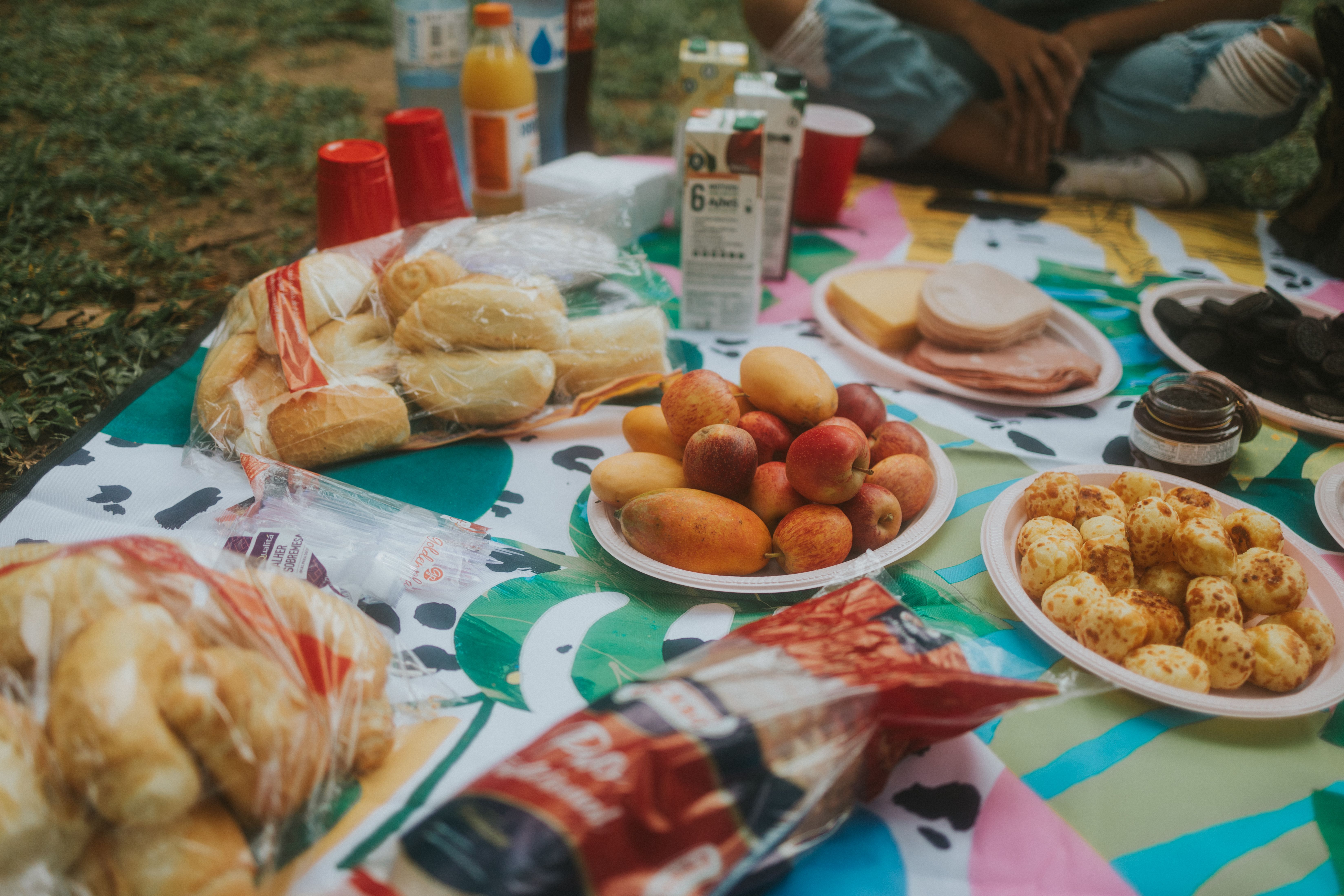 Food on Picnic Blanket · Free Stock Photo