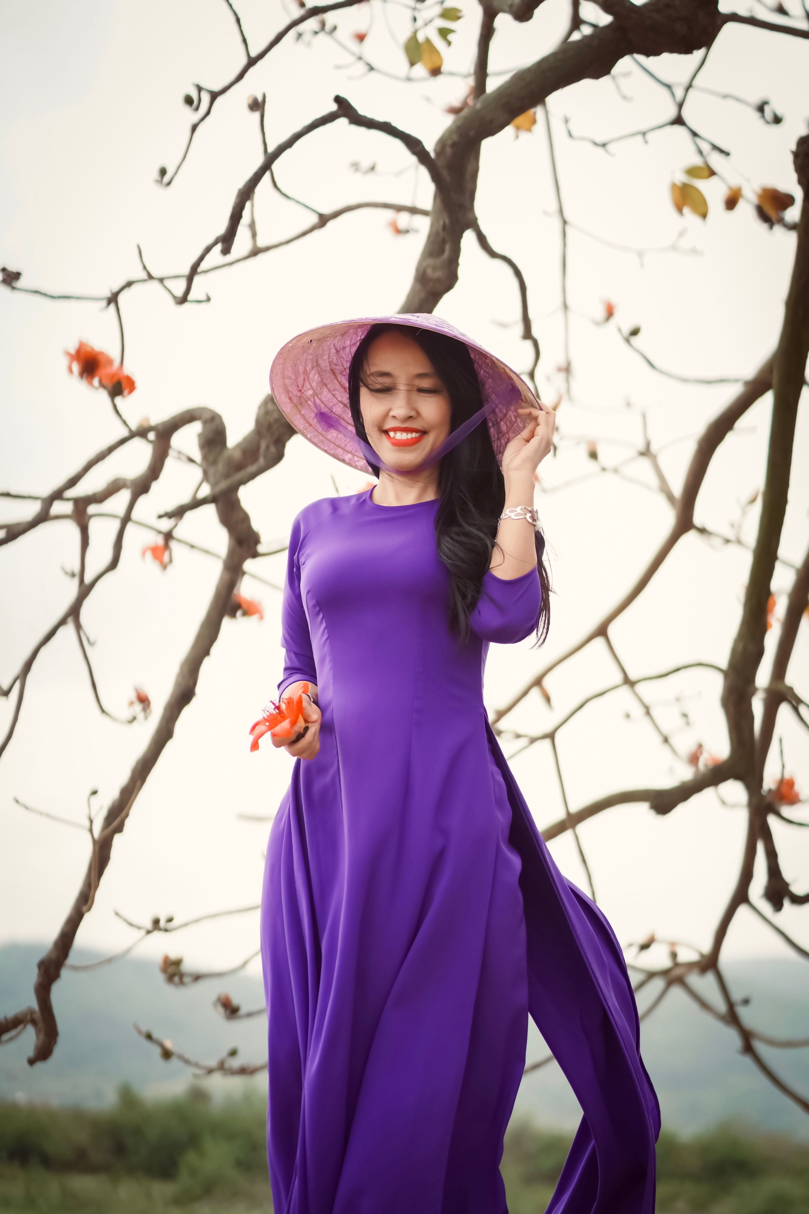 Beautiful Woman in Violet Dress · Free Stock Photo