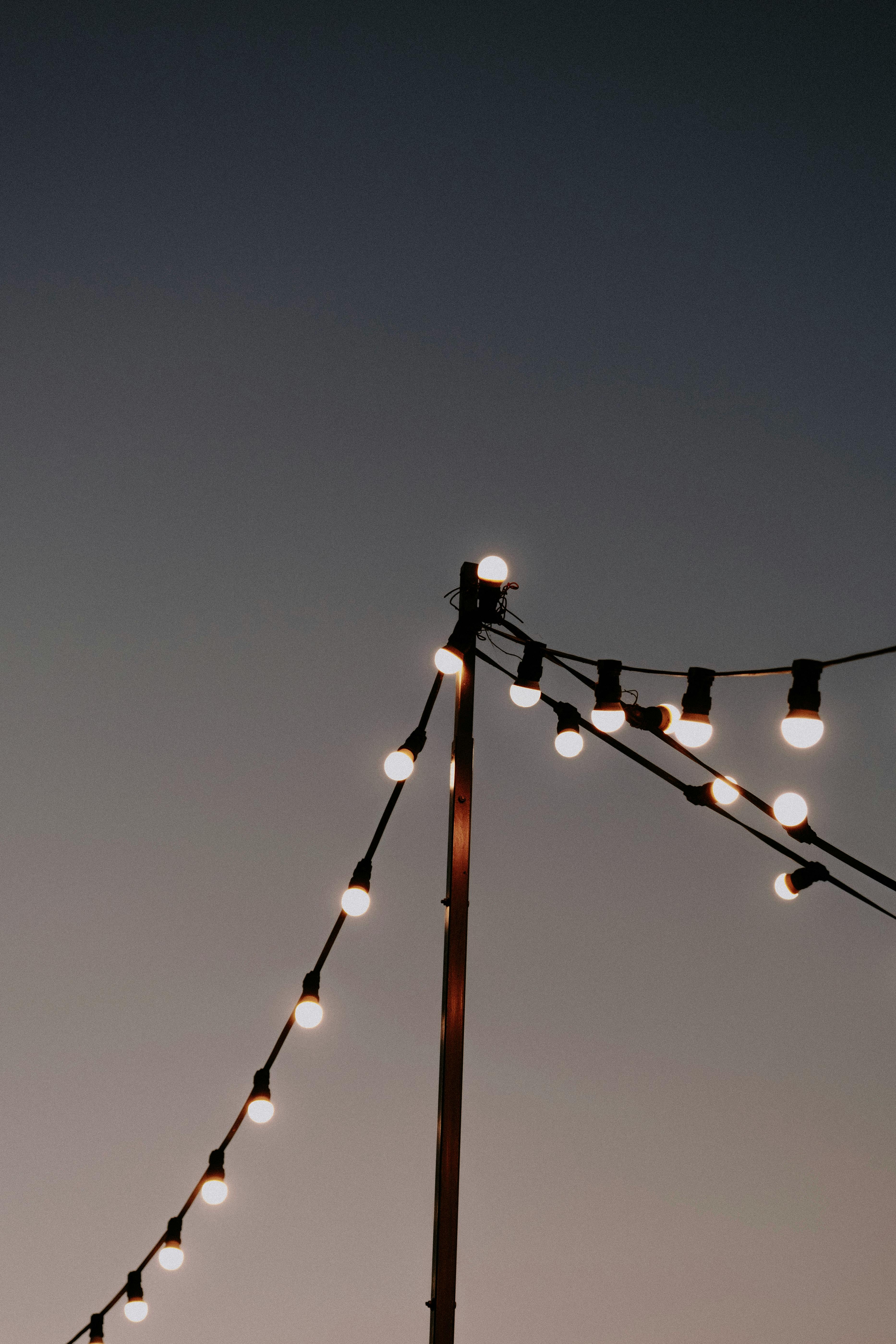 Illuminated String Lights During Night Time · Free Stock Photo