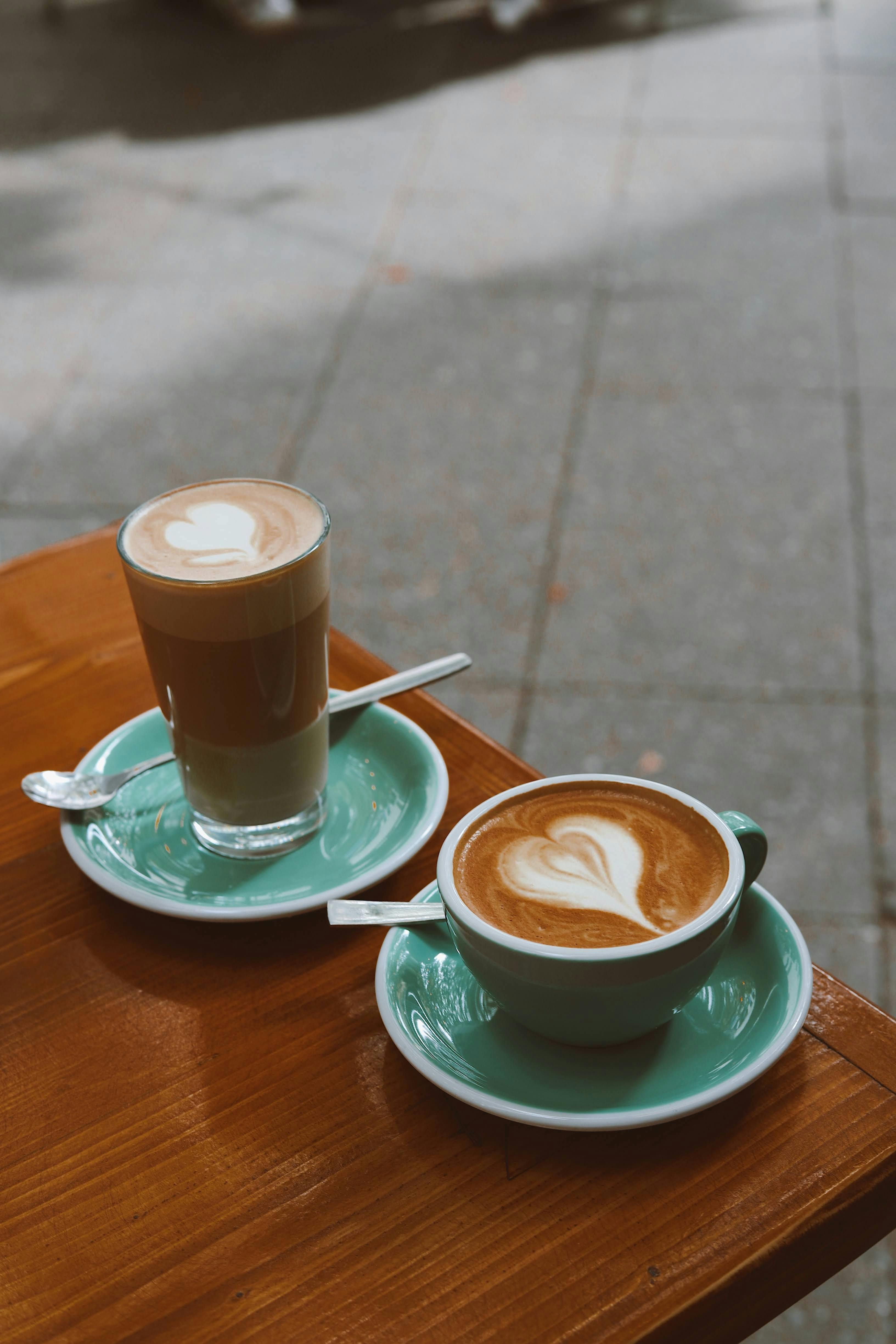 Coffee Drinks in a Cup and a Glass · Free Stock Photo