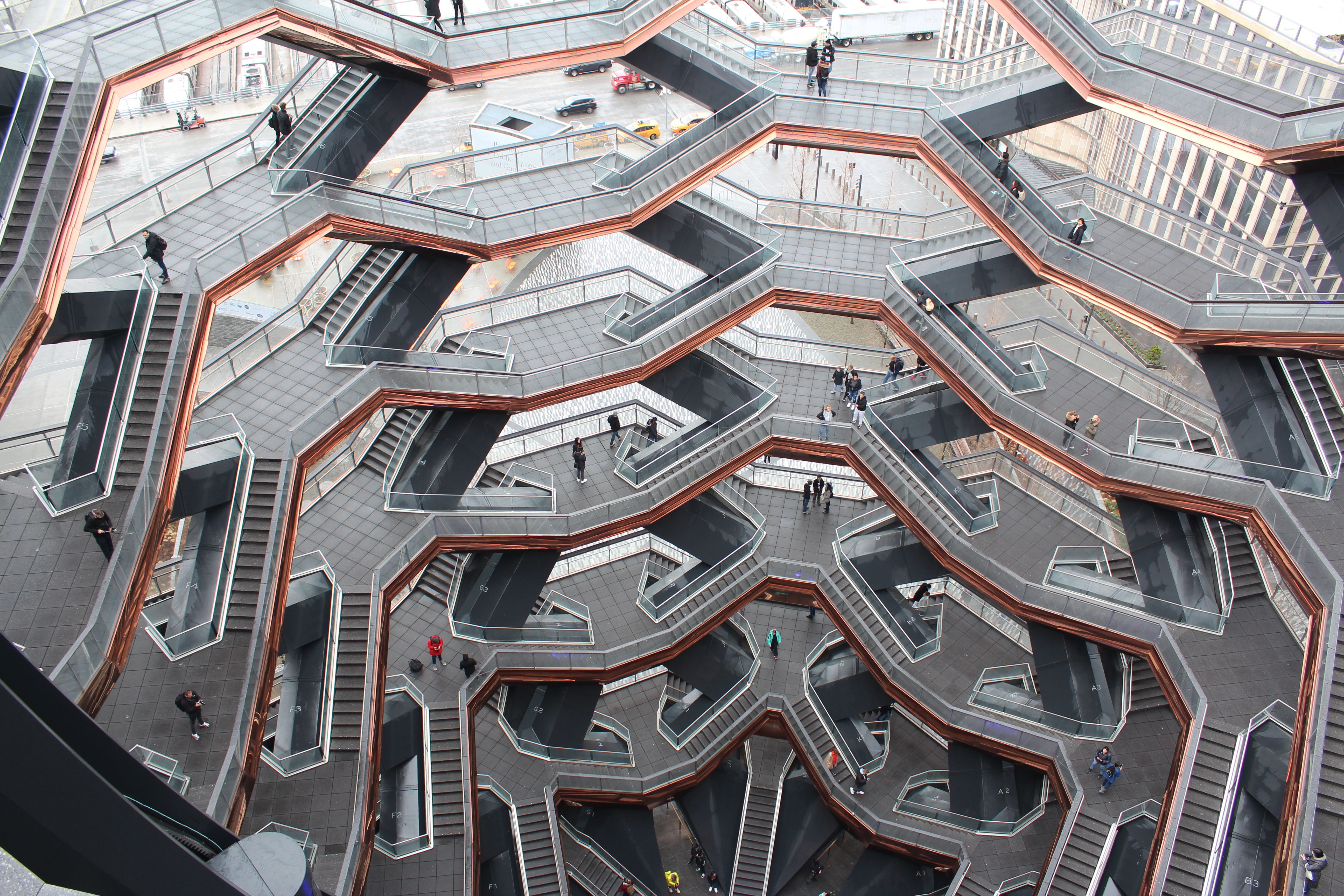 People on Staircases of the Vessel in Hudson Yards New York City · Free ...