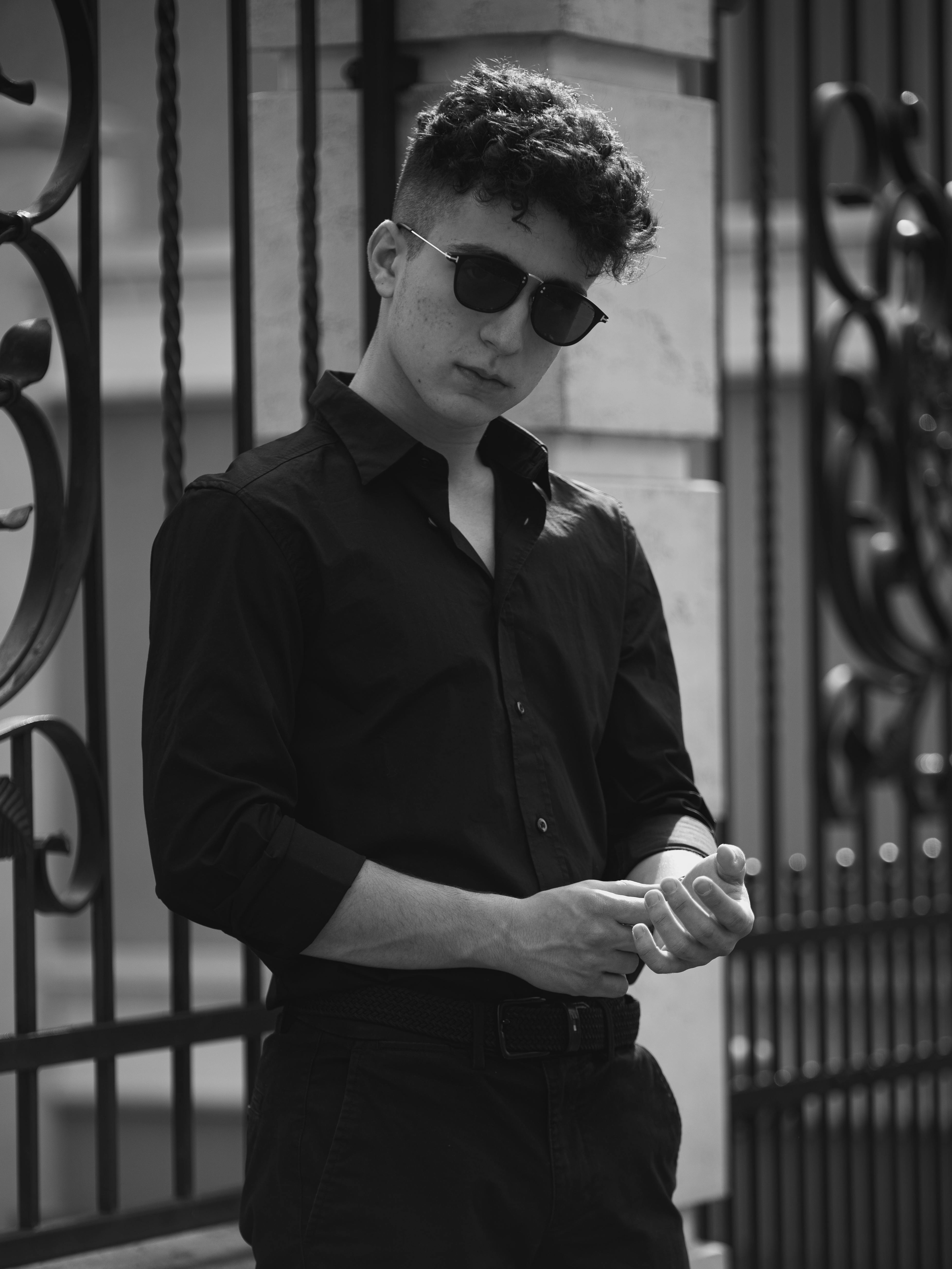 Grayscale Portrait of a Man · Free Stock Photo