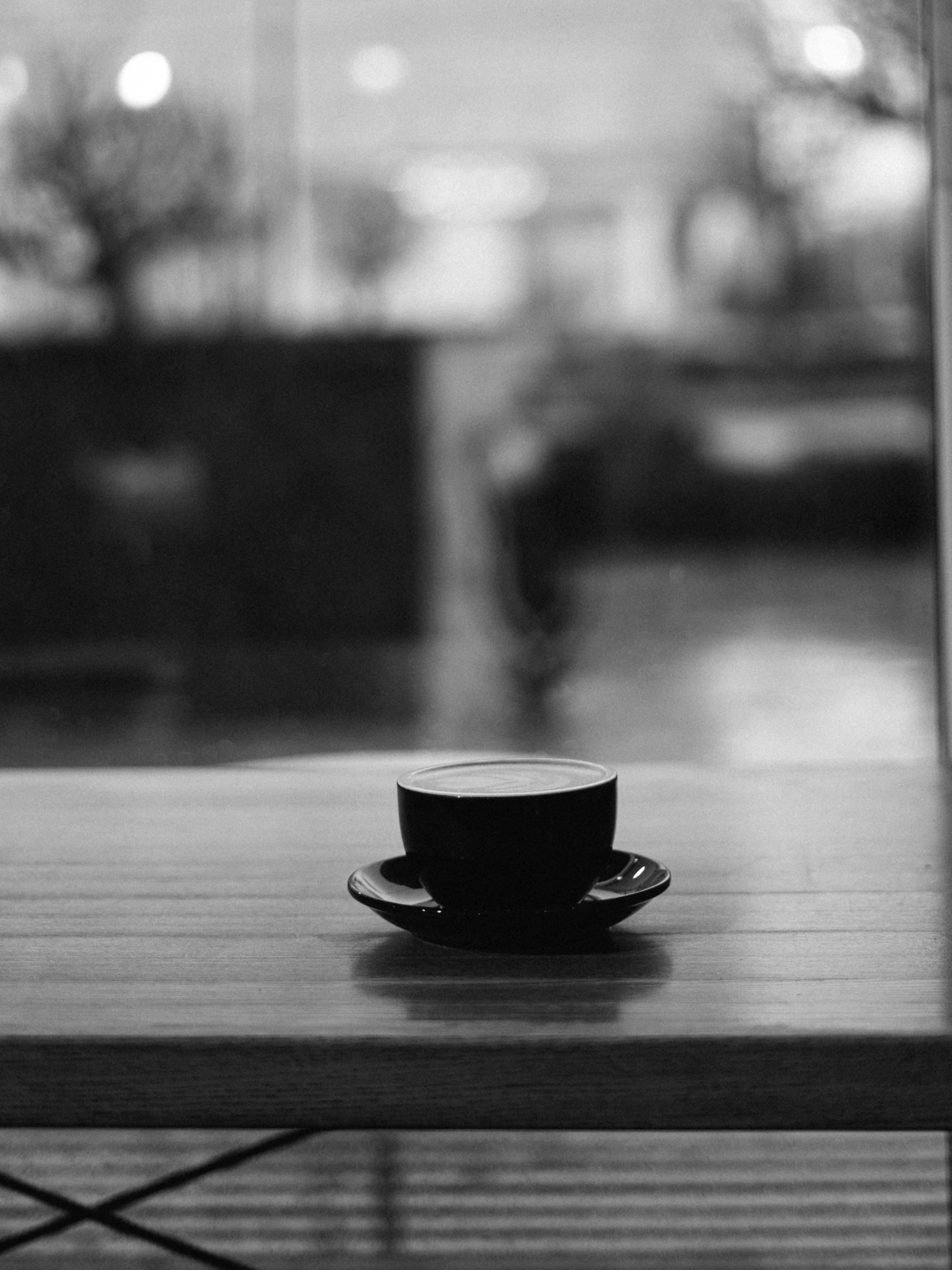A Grayscale of a Cup of Coffee · Free Stock Photo