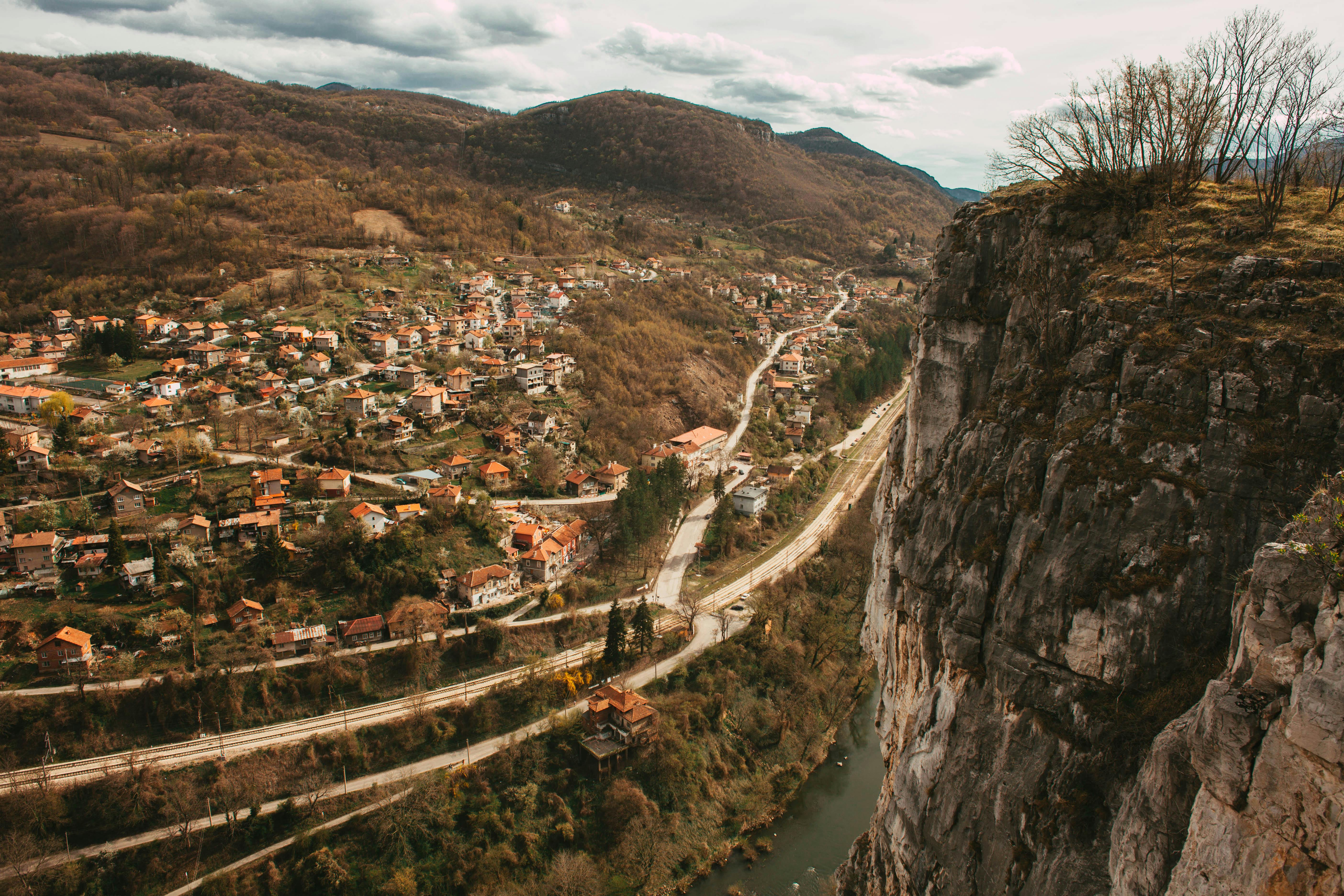 Aerial View of a Village on Balkan Mountain · Free Stock Photo