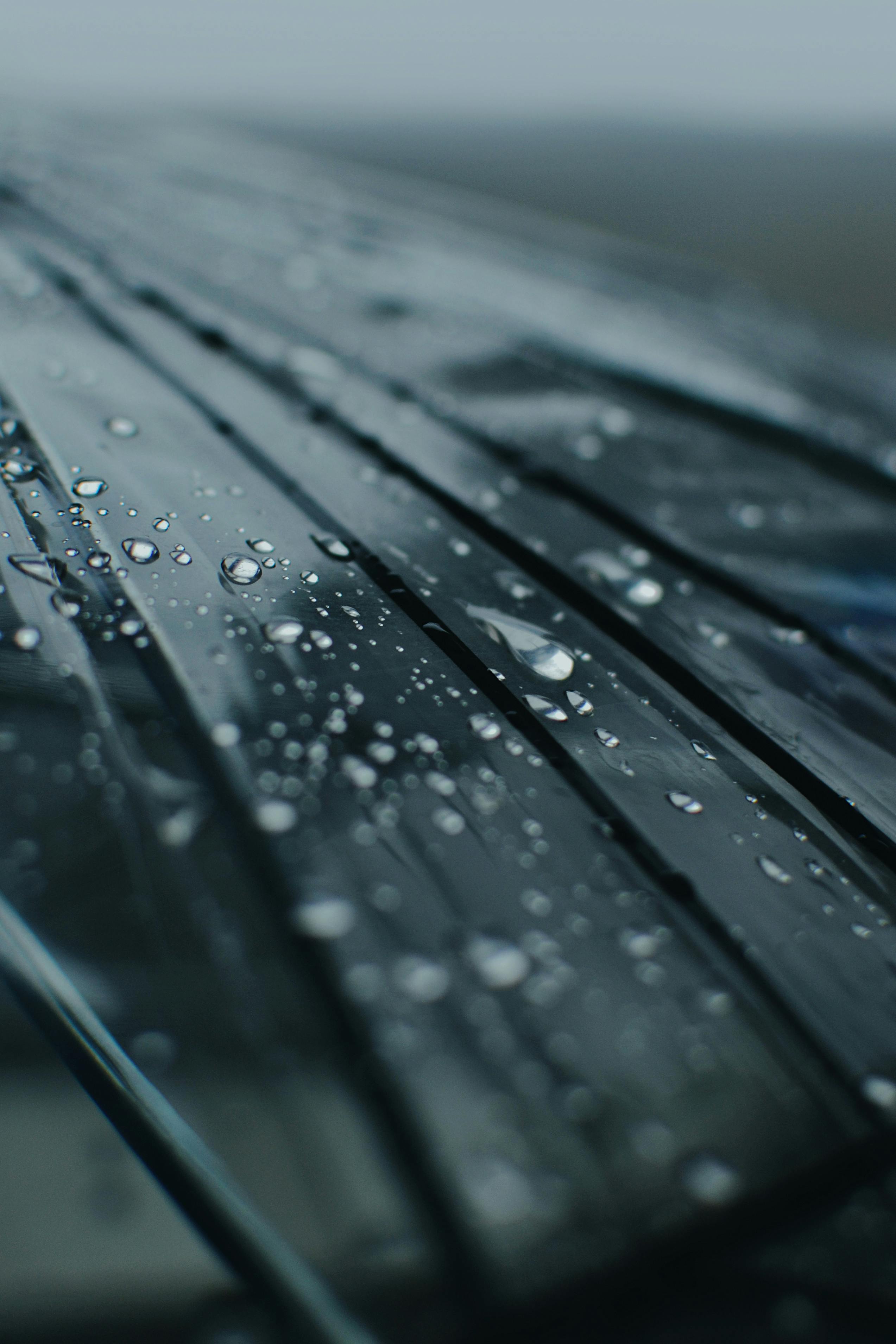 Close up of Raindrops on Umbrella · Free Stock Photo