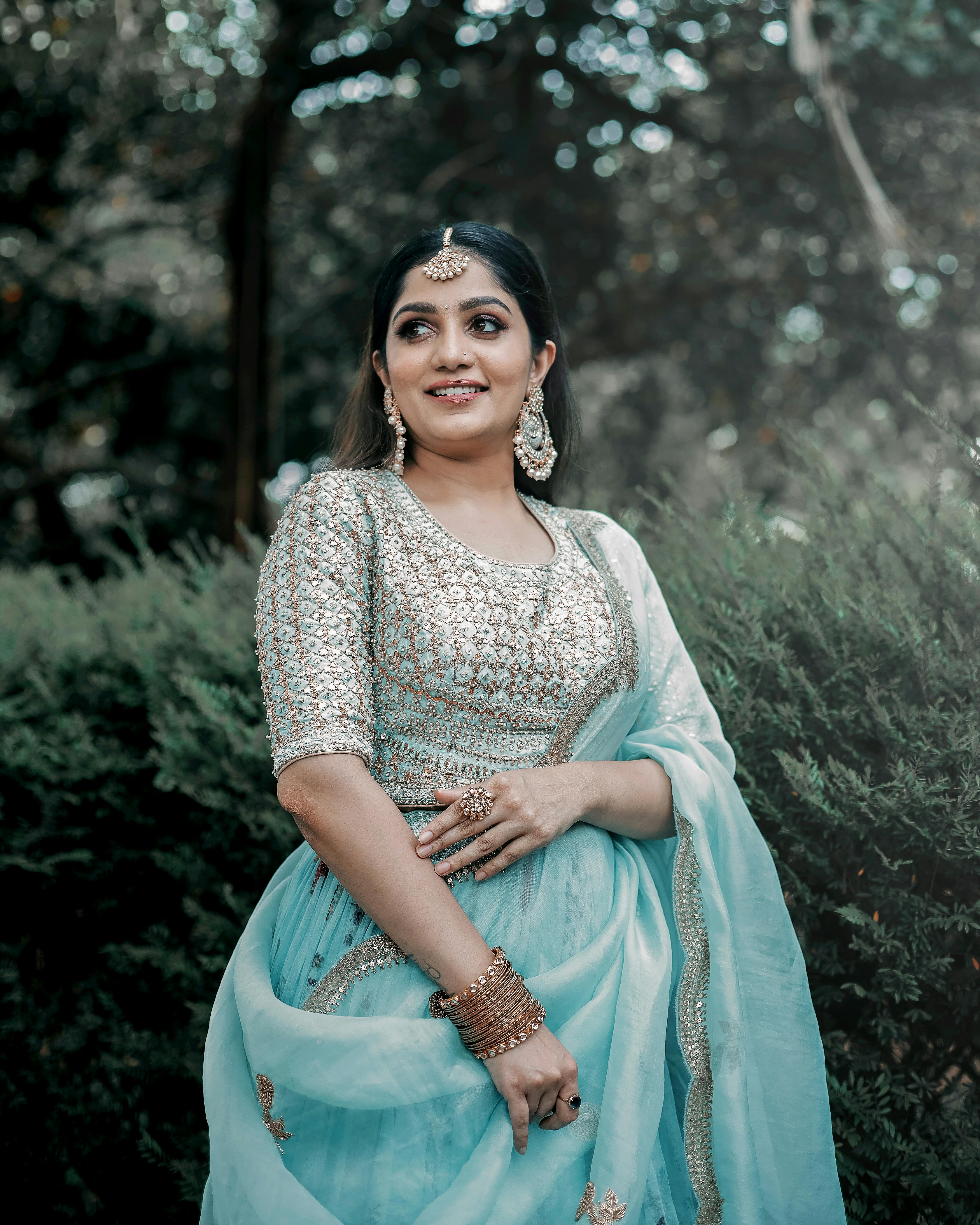 Smiling Woman in Blue Dress · Free Stock Photo