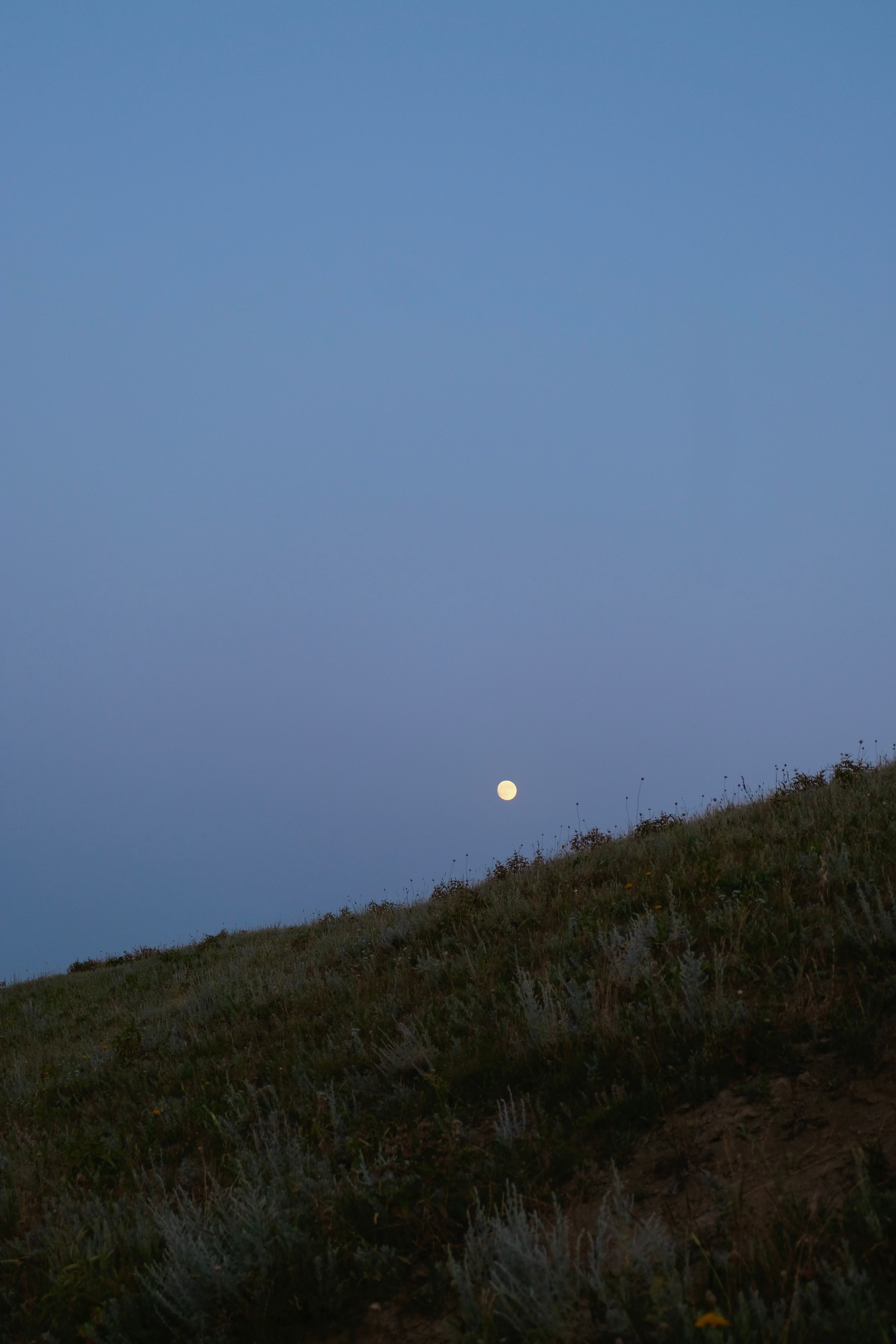 Moon in Sky above Hill in Nature · Free Stock Photo
