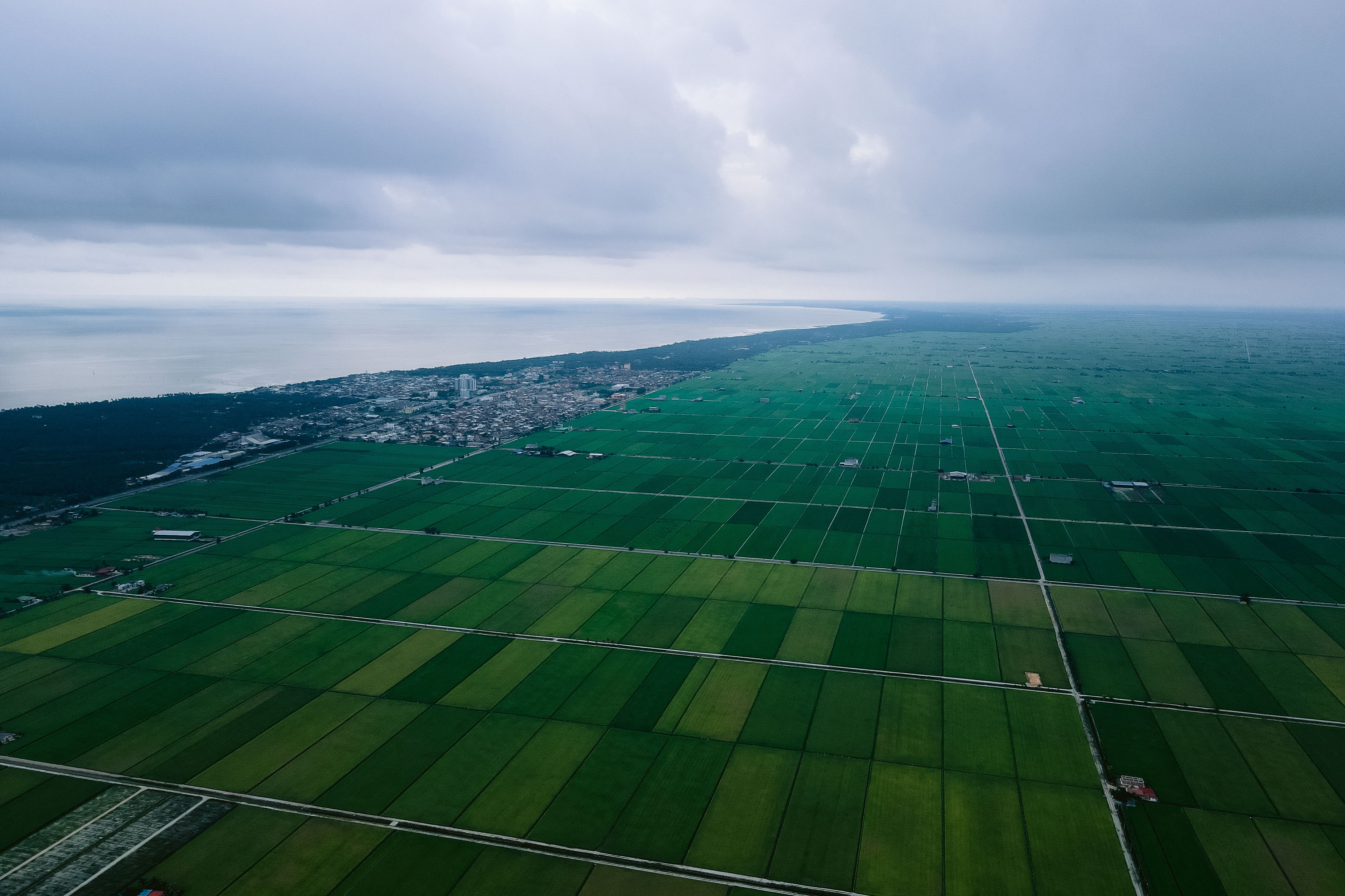 Aerial View of Agricultural Land on Countryside · Free Stock Photo