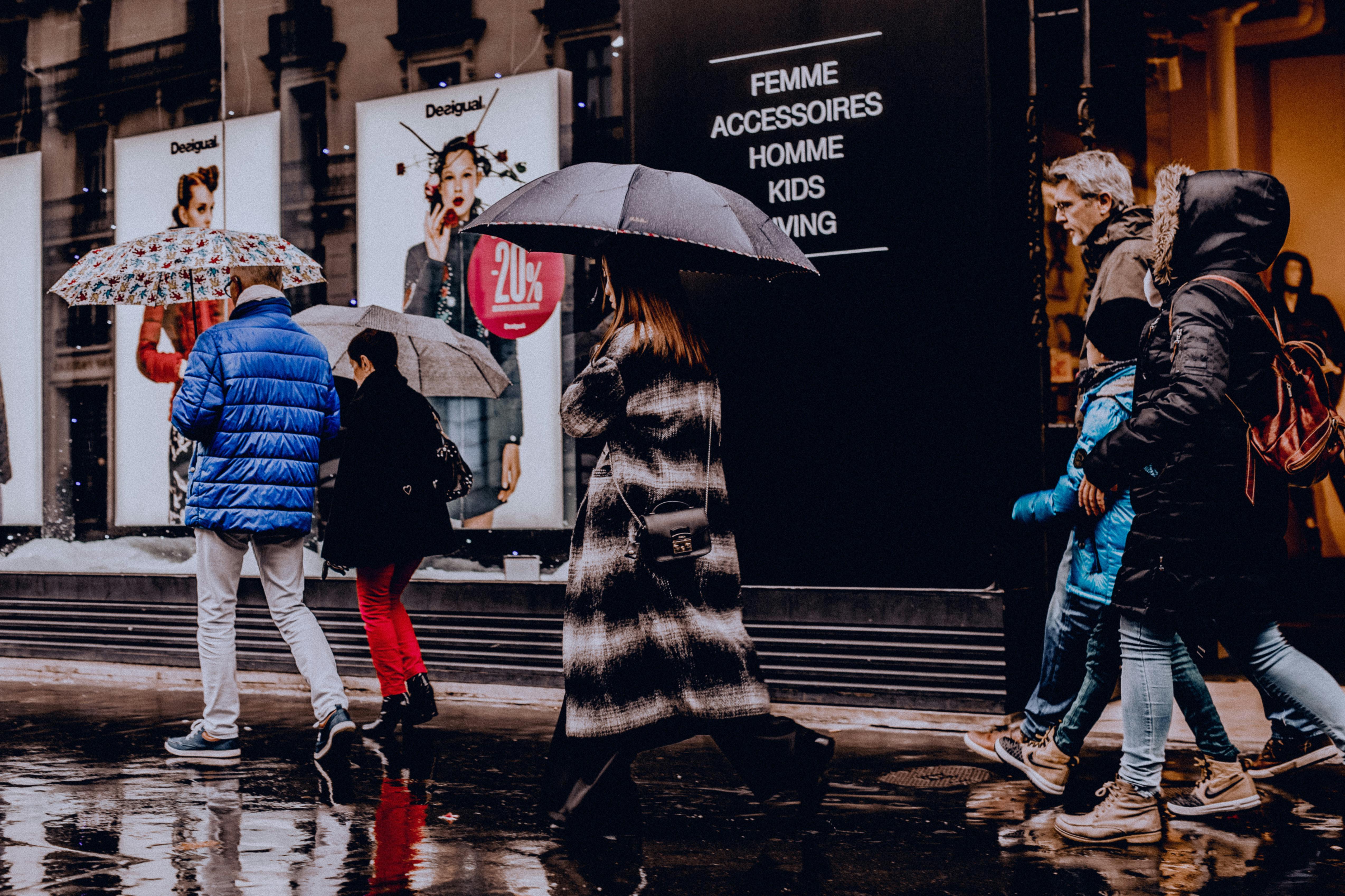 People Wearing Jackets on Rainy Day · Free Stock Photo