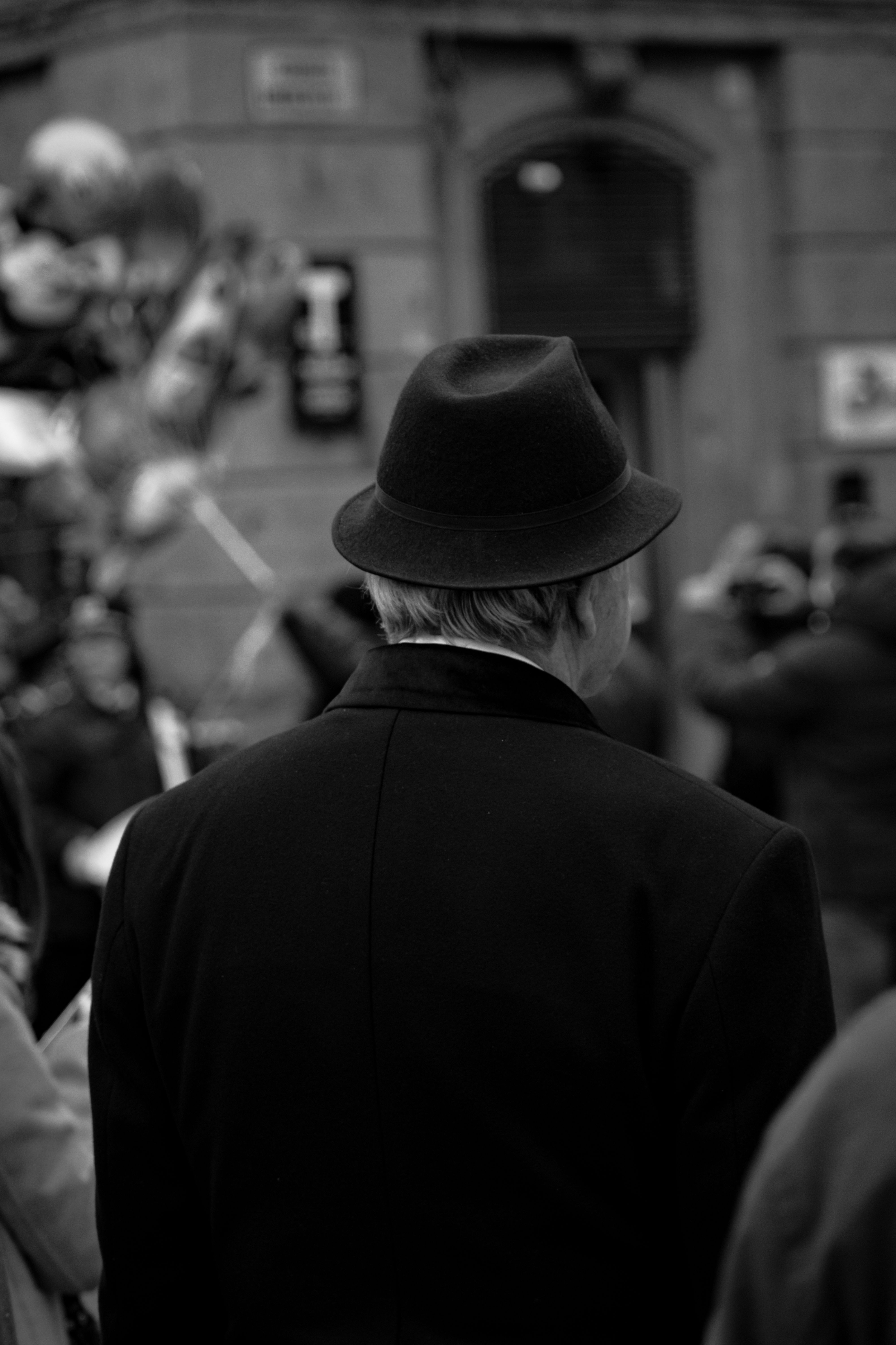Back View of a Man in Black Suit and Hat · Free Stock Photo